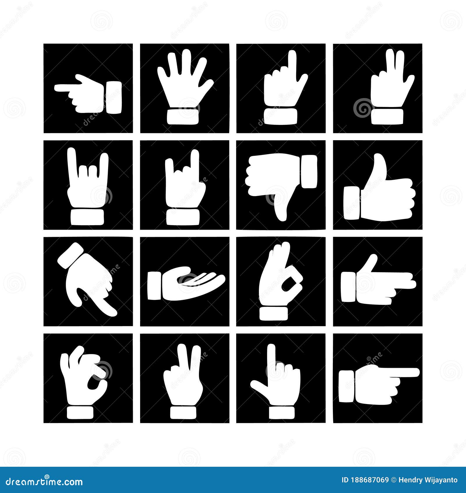 Combination Of Hand Movements Icon And Simple Flat Symbol For Web Site ...
