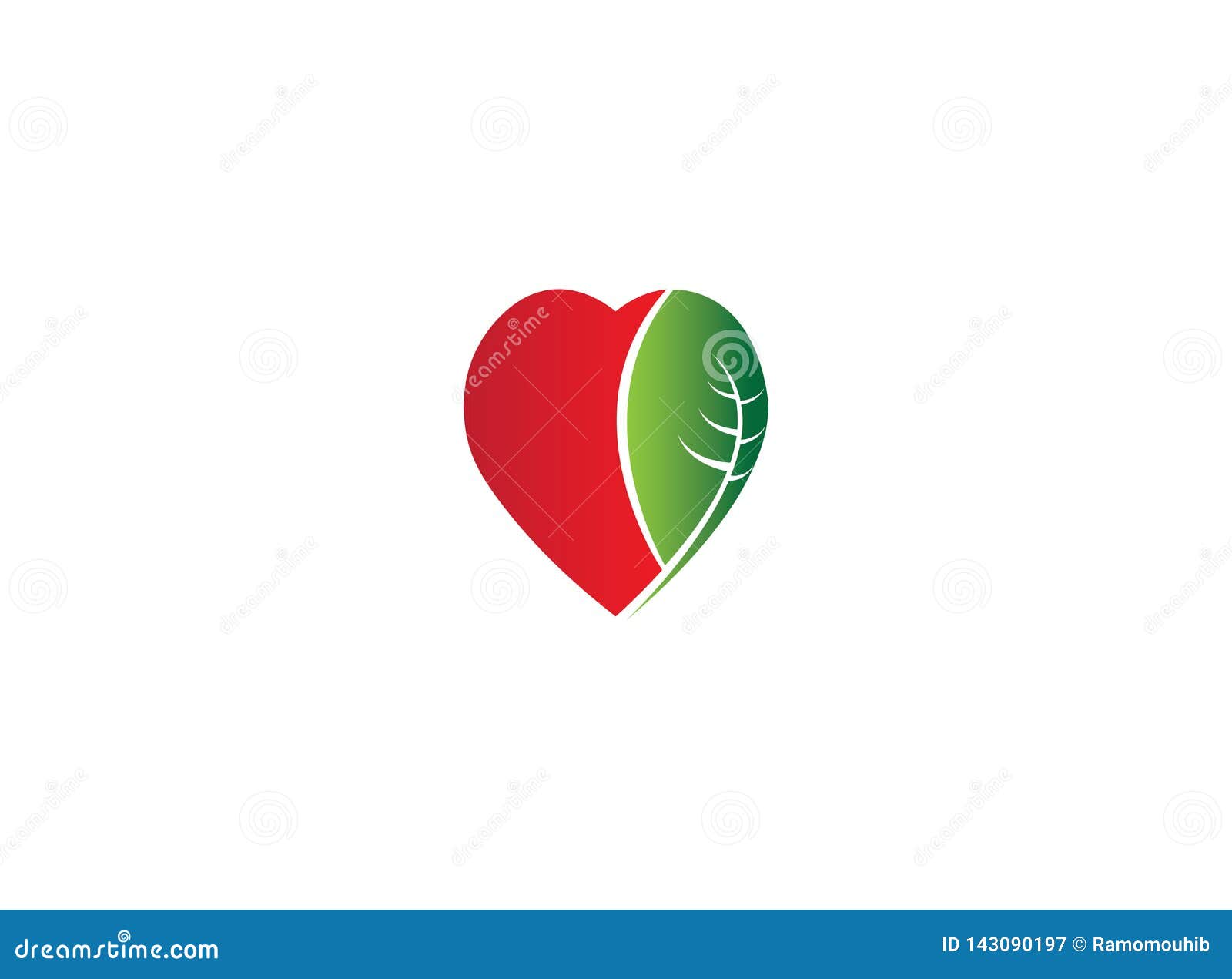 Combination of Heart and Leaf for Logo Design Stock Illustration ...
