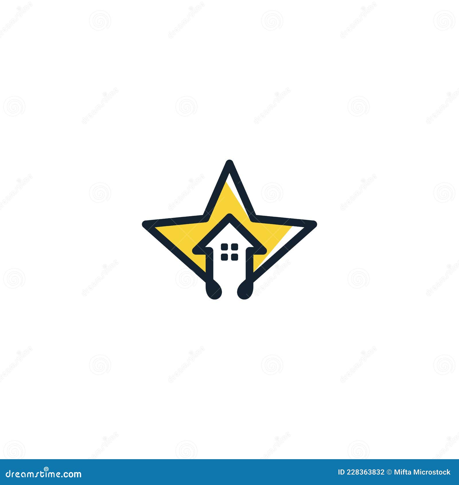 Combination of Home and Star Logo Design Vector Unique Stock Vector ...