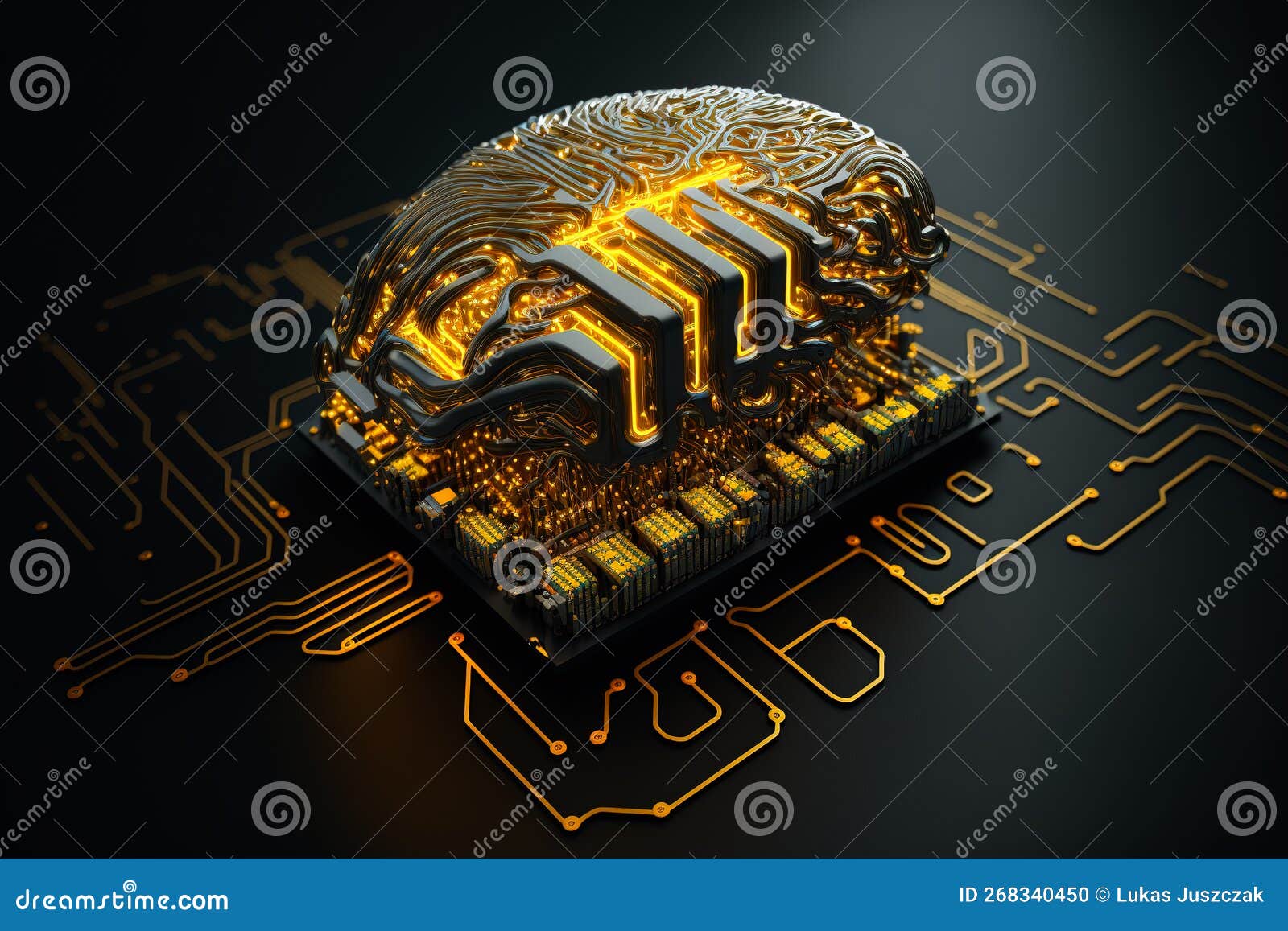 The Combination Of Human Thoughts And Processor Abstract Artificial