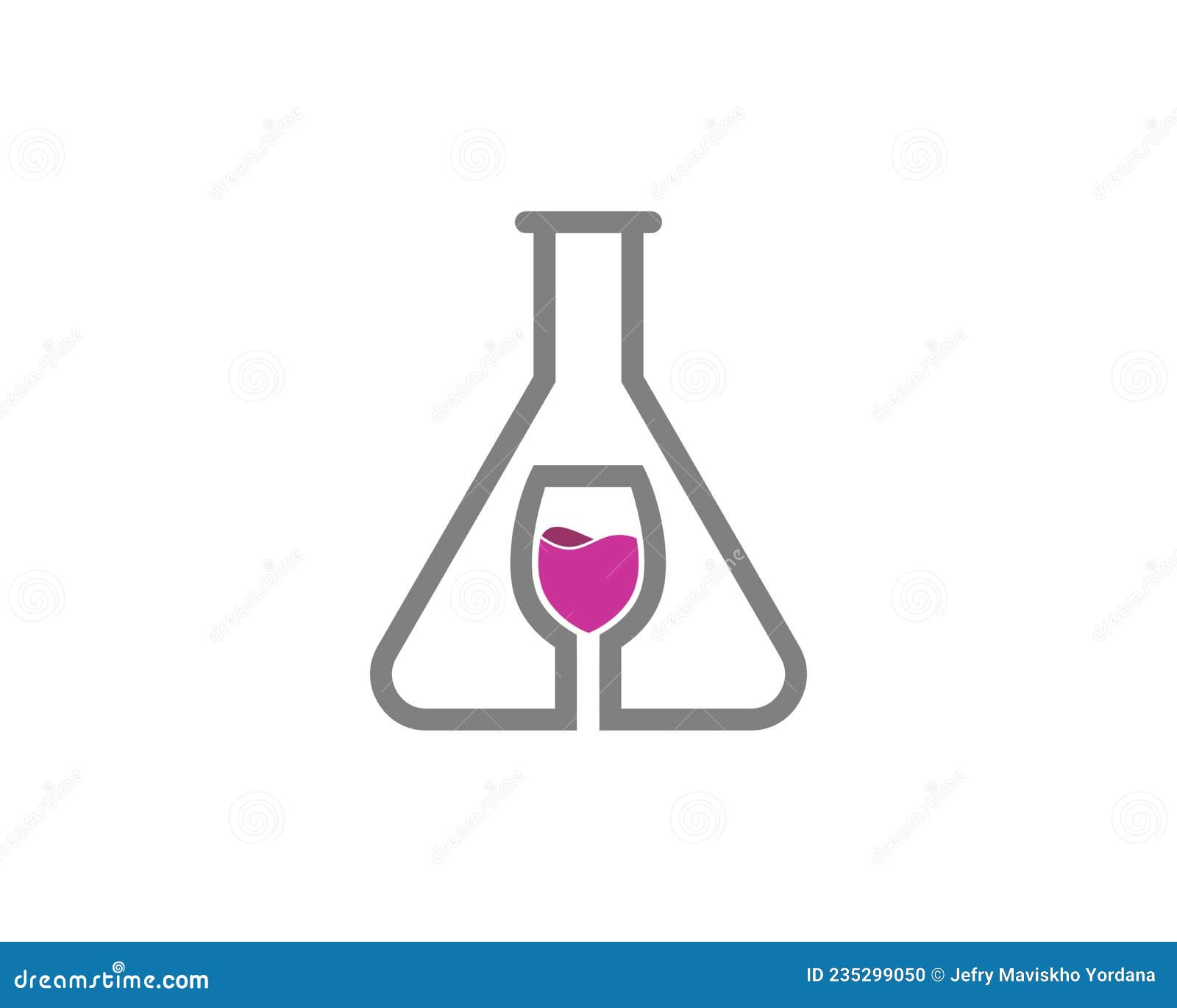 Combination Laboratory Test Tube with Wine Glass Logo Stock ...