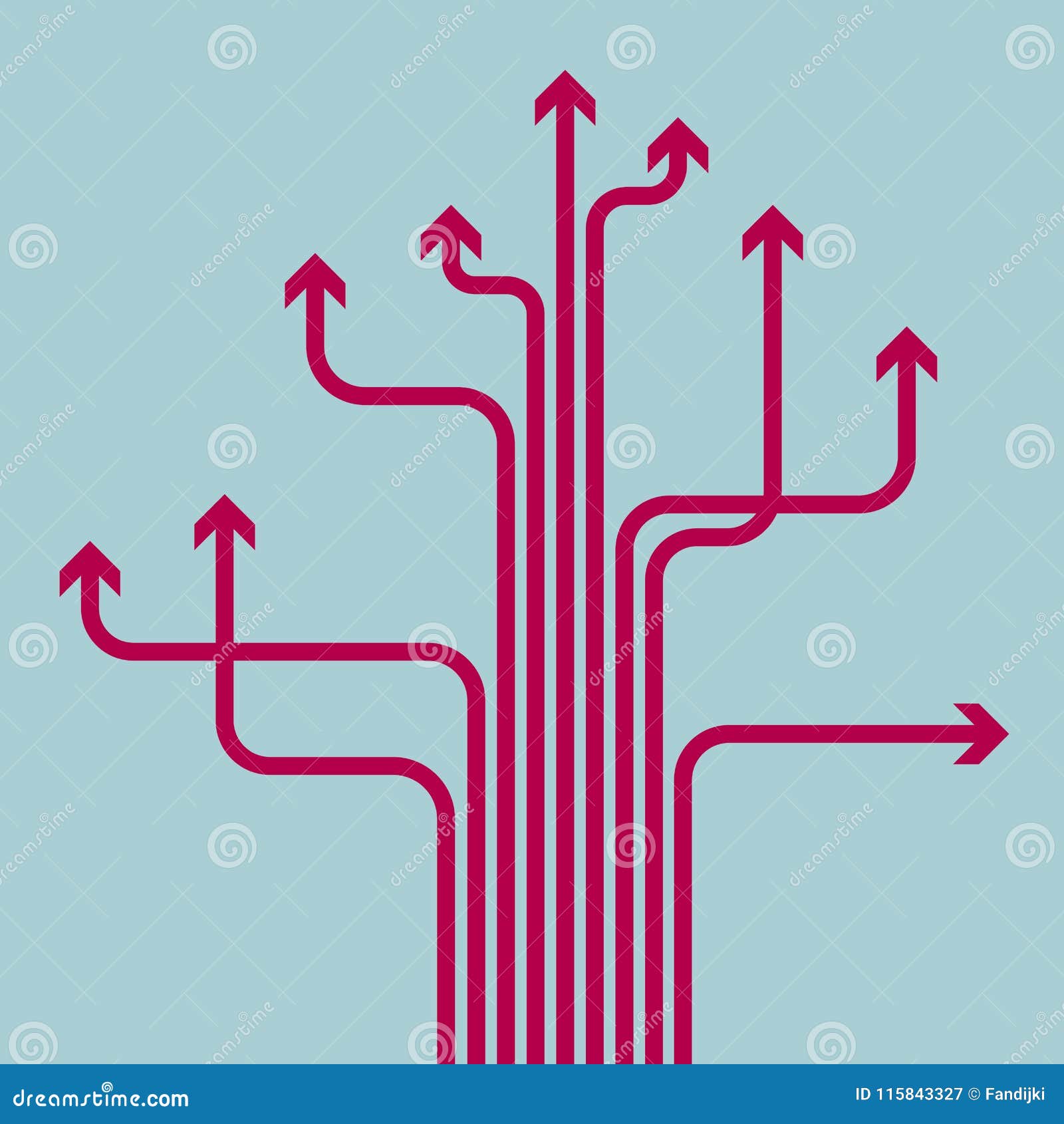 A Group Of Arrows Forming A Formation And Advancing To The Upper Right ...