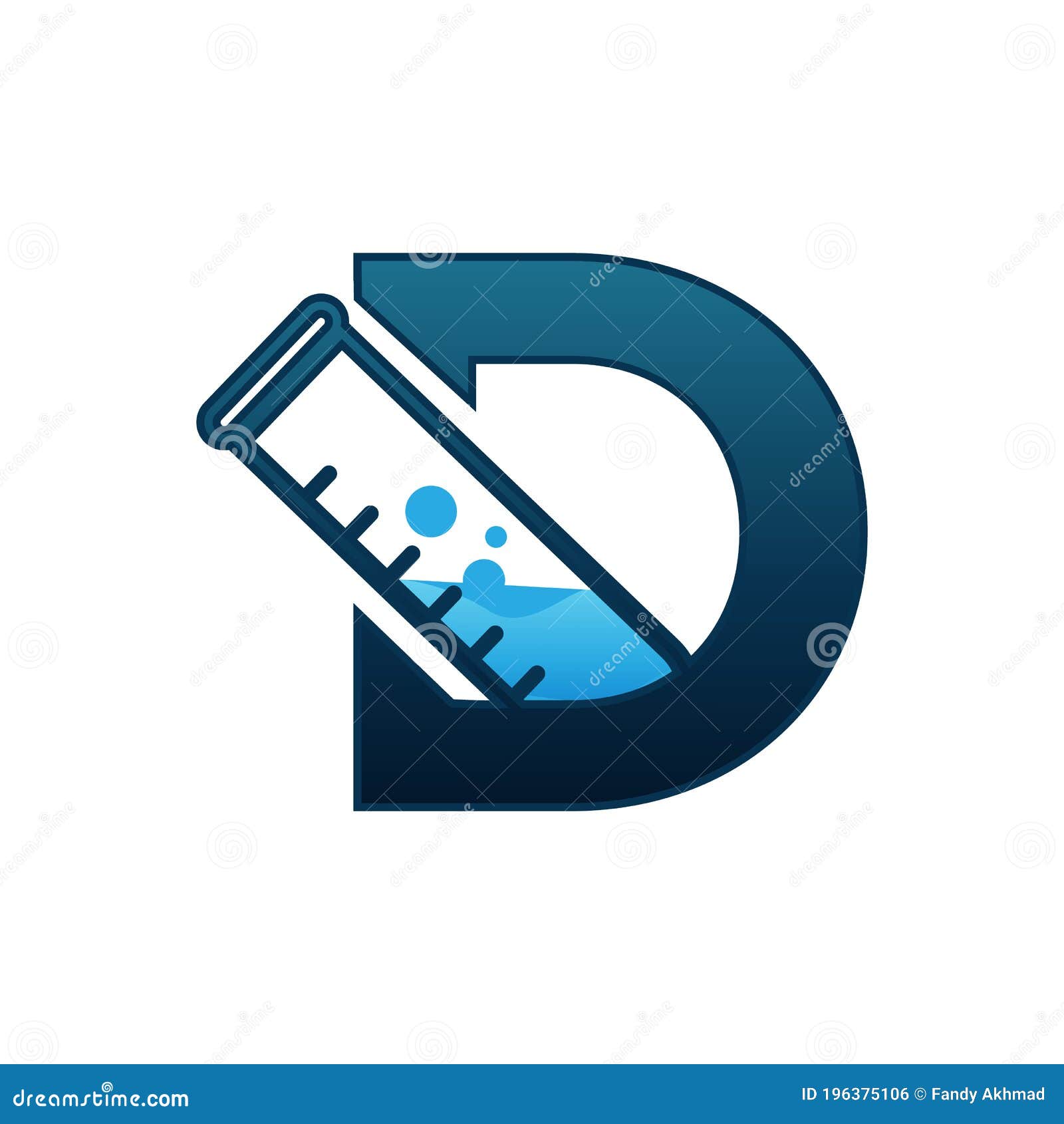 Combination Letter D with Science Flask Lab Logo Vector Stock Vector ...