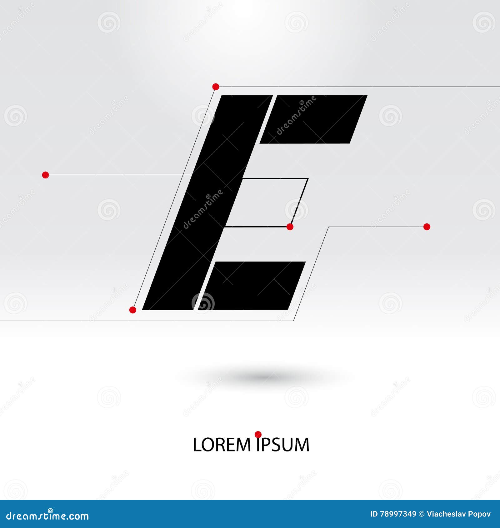 Combination of Letter E. Creative Black Concept Icon. Stock ...