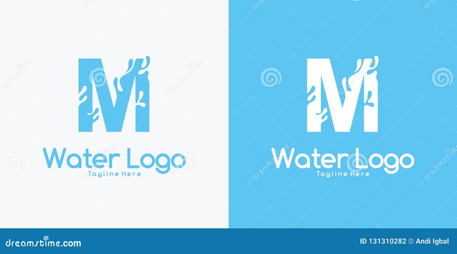 Combination Letter M and Water Logo Design Concept Stock Vector ...