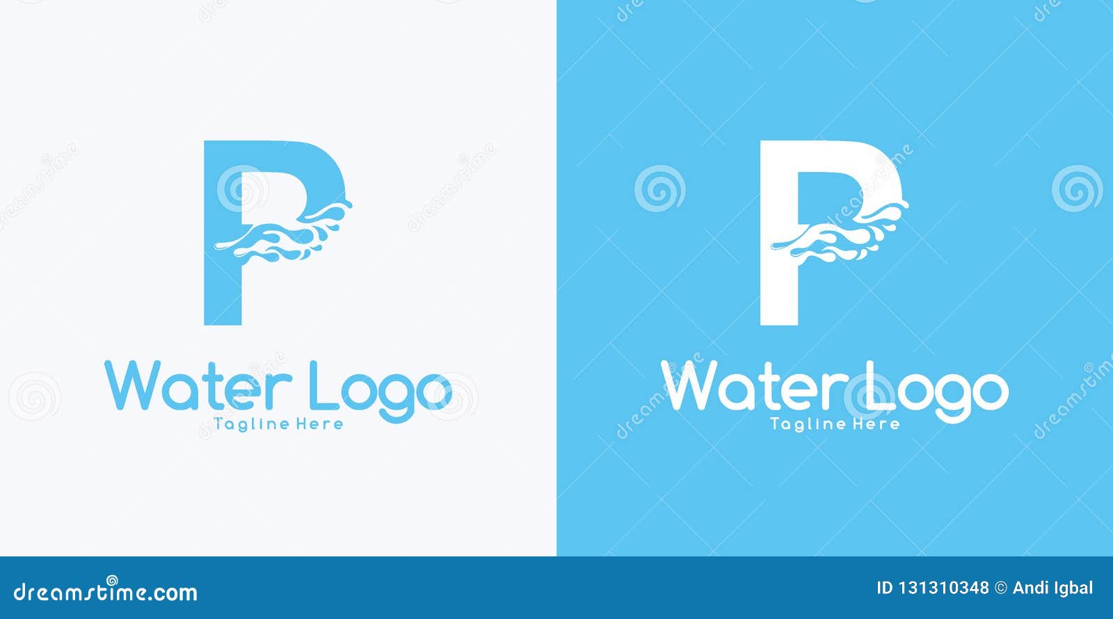Combination Letter P and Water Logo Design Concept Stock Vector ...