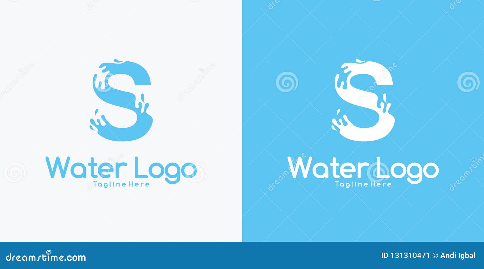 Combination Letter S and Water Logo Design Concept Stock Vector ...