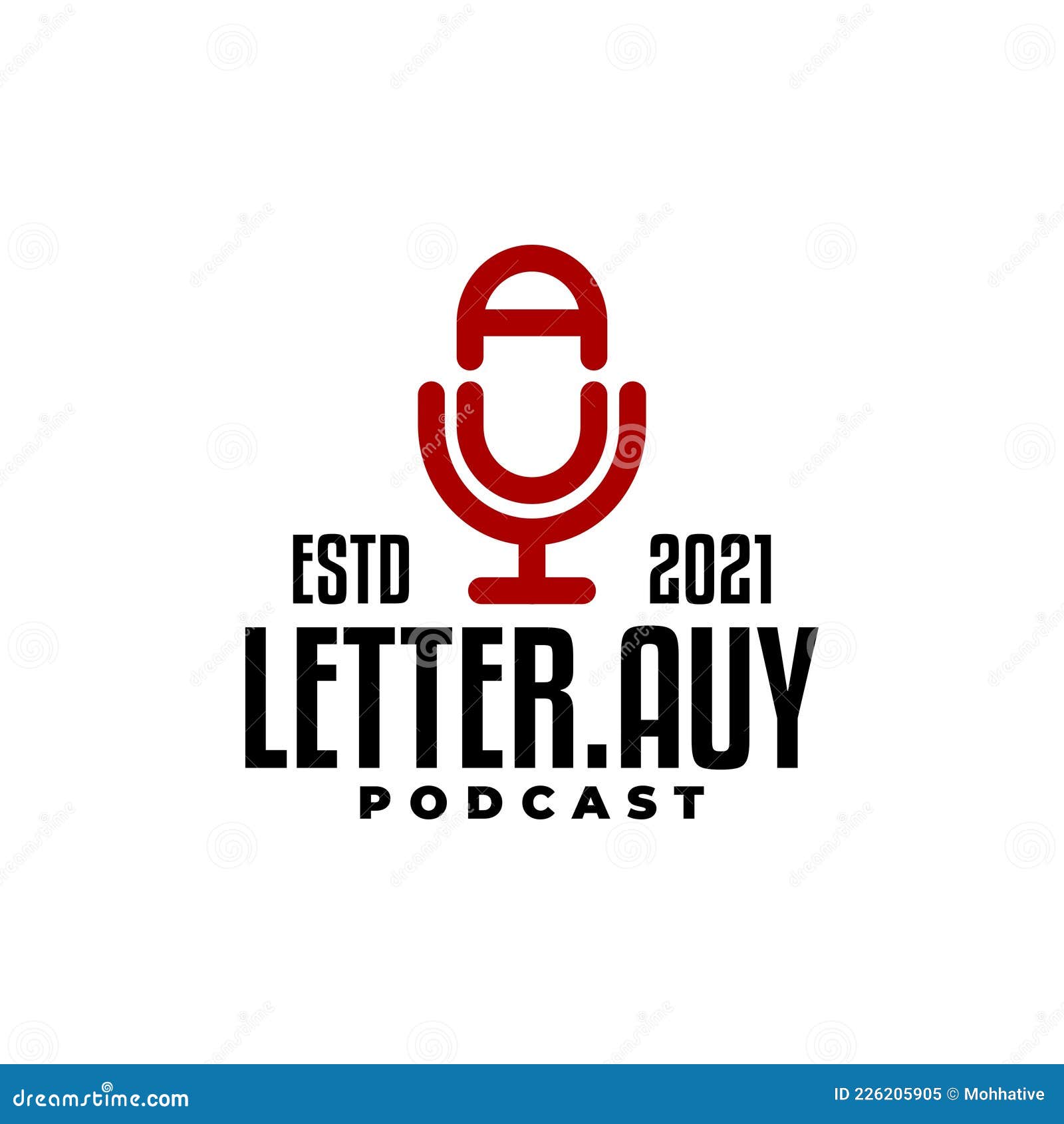 Combination of a Letter a, Letter U and Letter Y Forming a Microphone ...