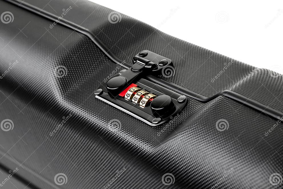 Combination Lock on a Black Case on White Stock Image - Image of ...