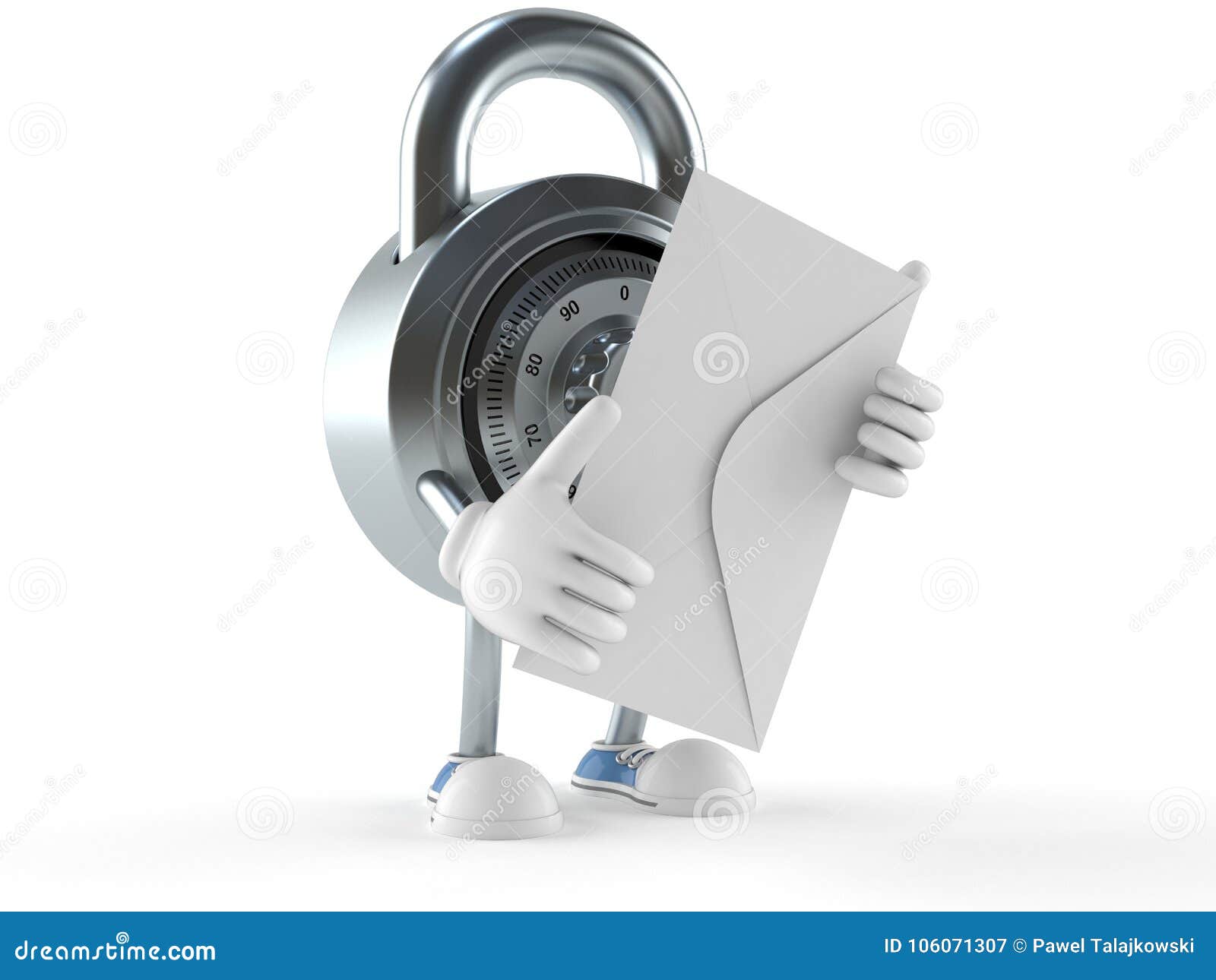 Combination Lock Character with Letter Stock Illustration ...