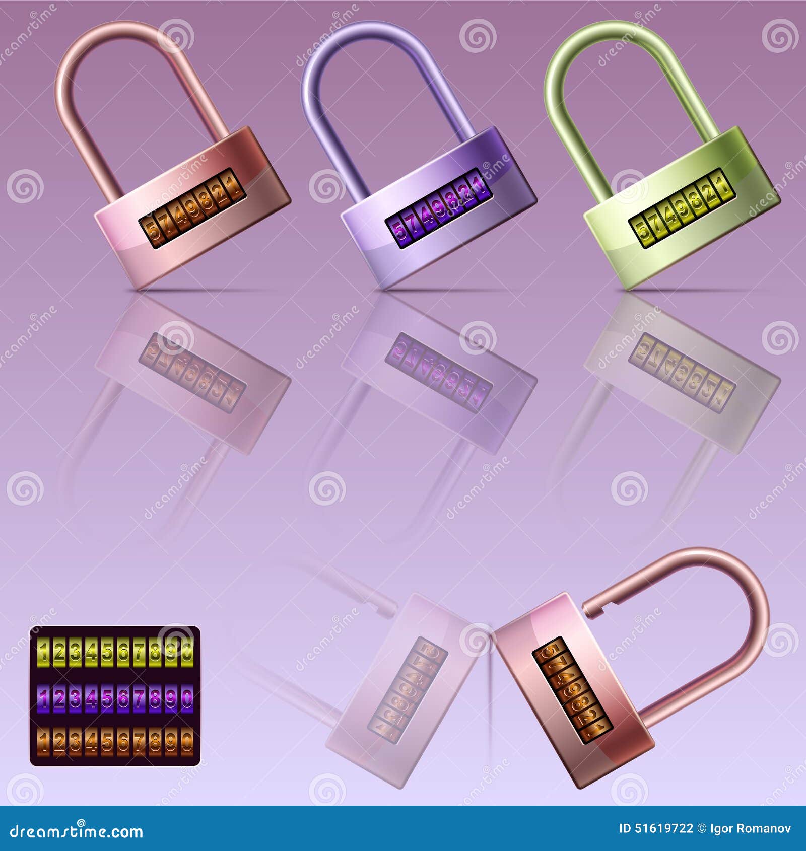 Combination Lock stock illustration. Illustration of code - 51619722