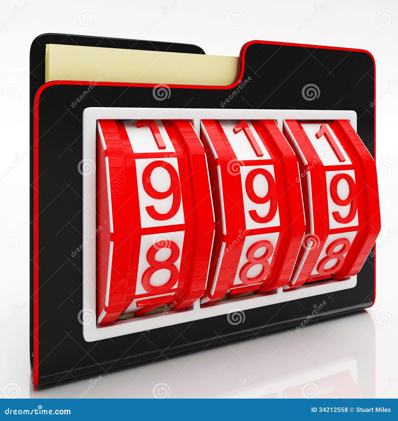 Combination Lock on File Shows Protection Stock Illustration ...