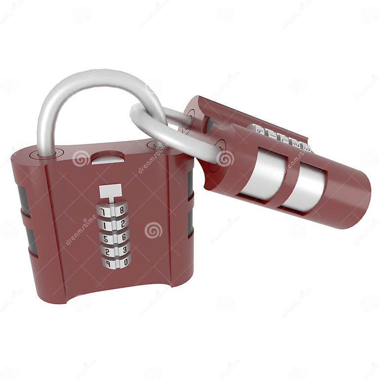 Combination Lock with Five Digits Stock Illustration - Illustration of ...