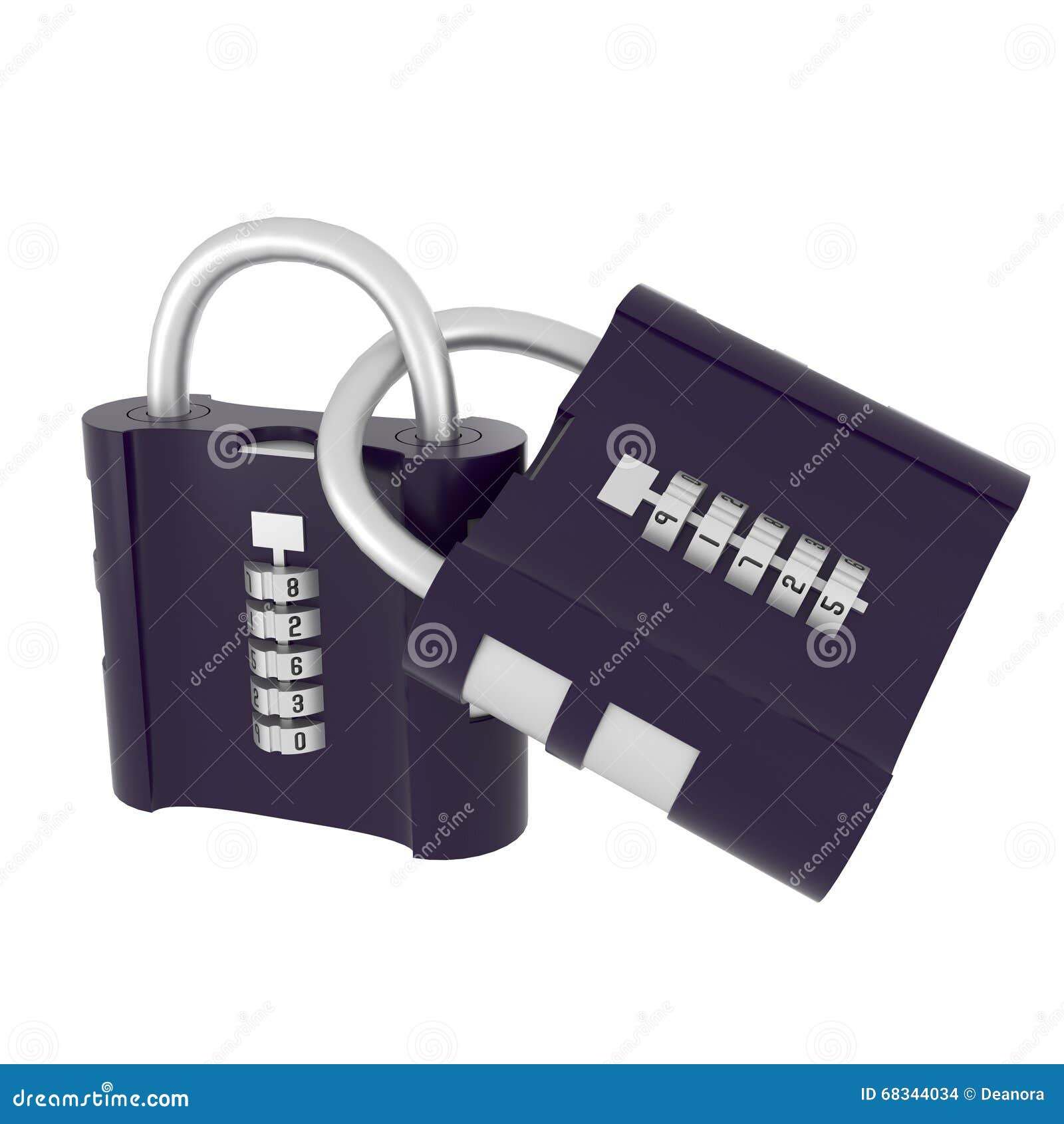 Combination Lock with Five Digits Stock Illustration - Illustration of ...