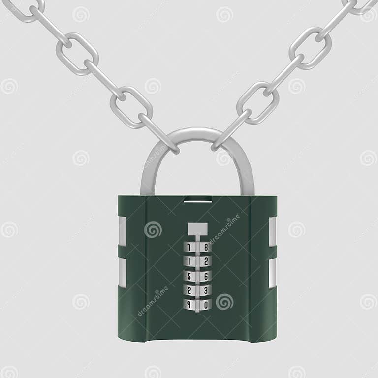 Combination Lock with Five Digits Stock Illustration - Illustration of ...