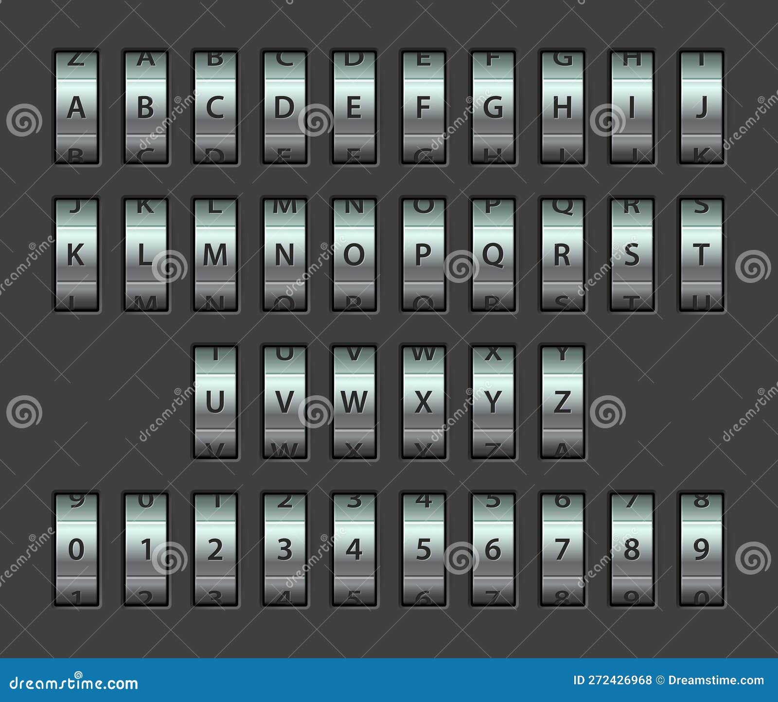 Combination lock font stock vector. Illustration of coding - 272426968