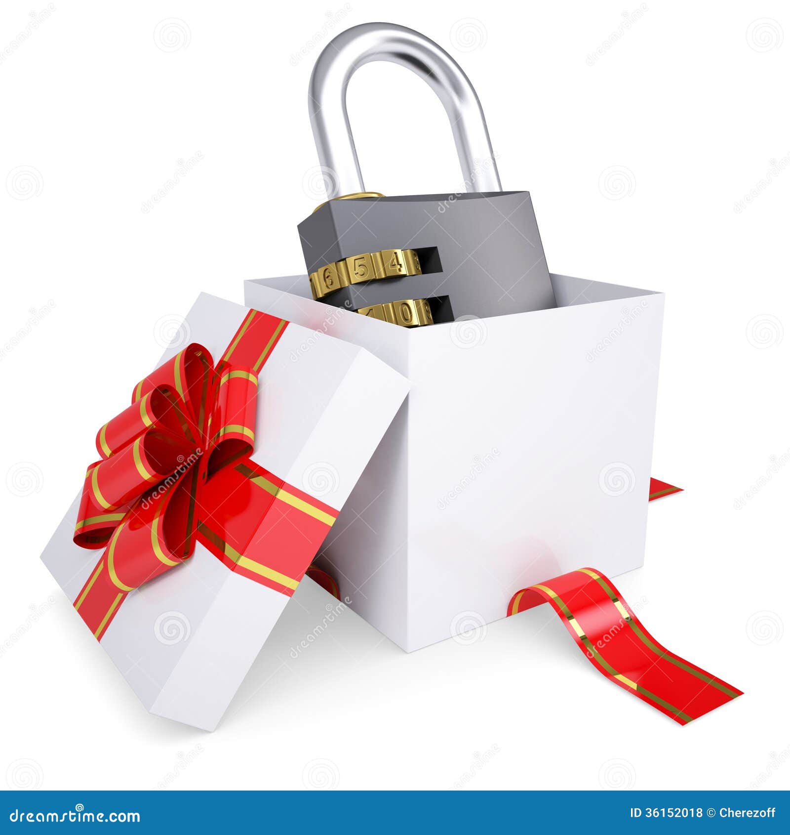 Combination Lock in a Gift Box Stock Illustration - Illustration of ...