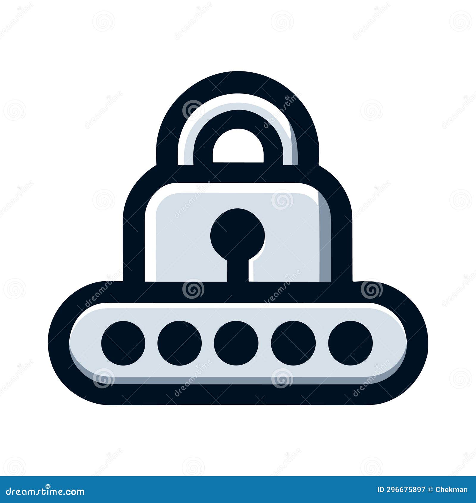 Combination Lock Icon. Conceptual Image of a Padlock with a Dial on the ...