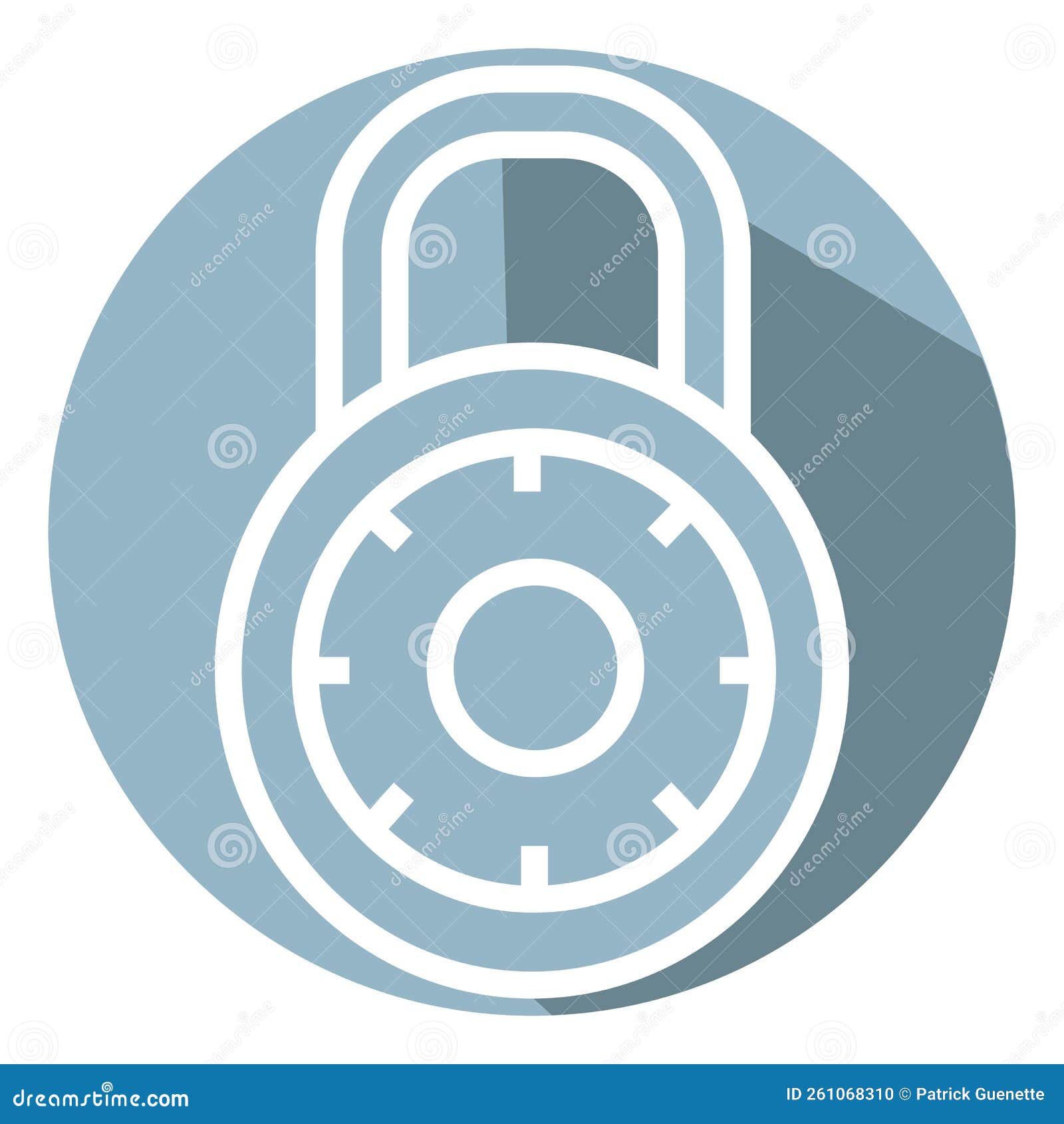 Combination lock, icon stock vector. Illustration of protection - 261068310