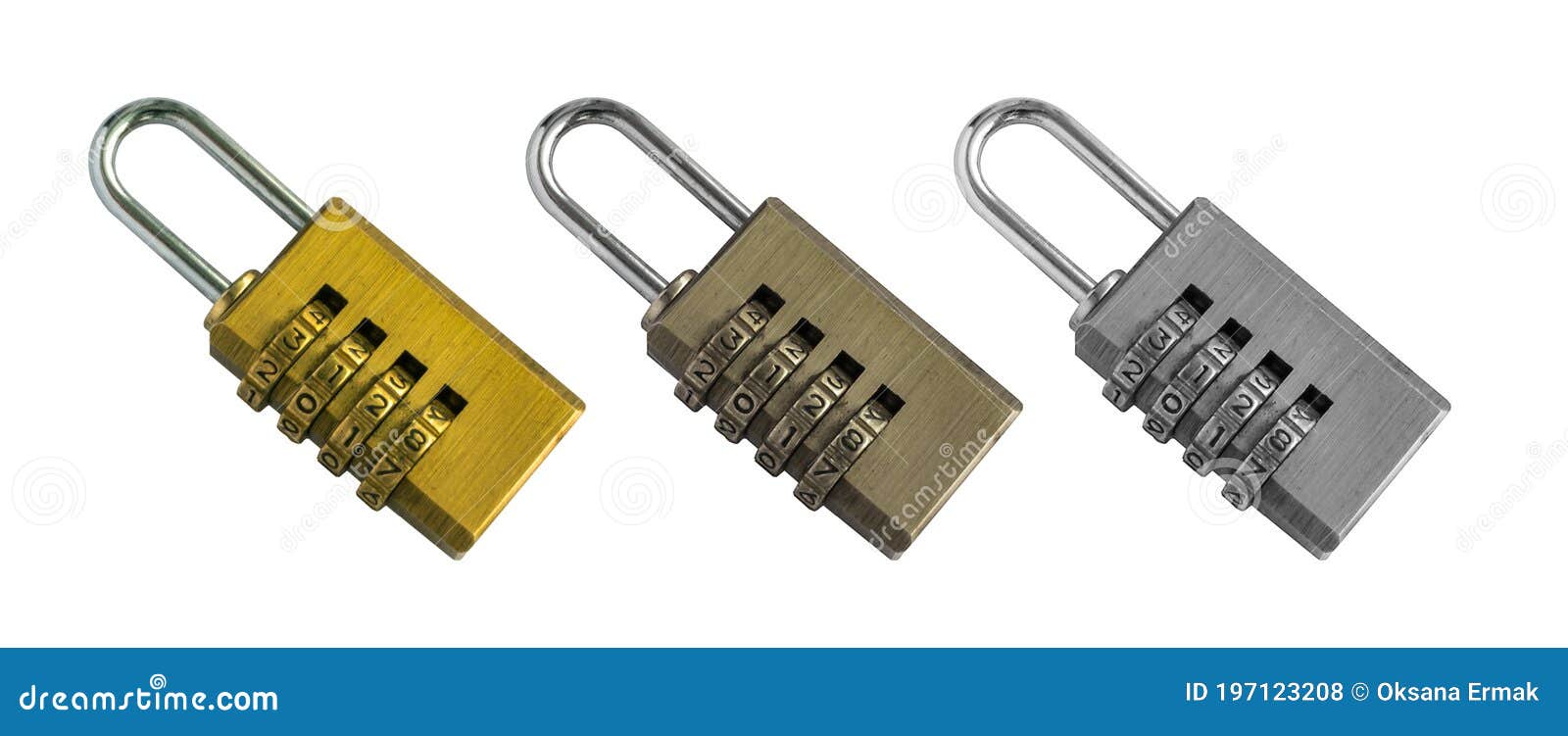 Combination Lock with Numbers 2017 Isolated Stock Photo - Image of iron ...