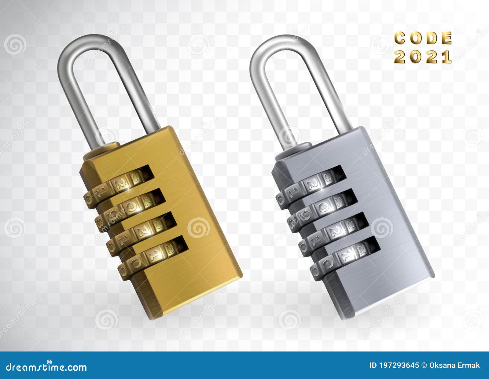 Combination Lock with Numbers 2021 Vector Illustration Stock Vector ...