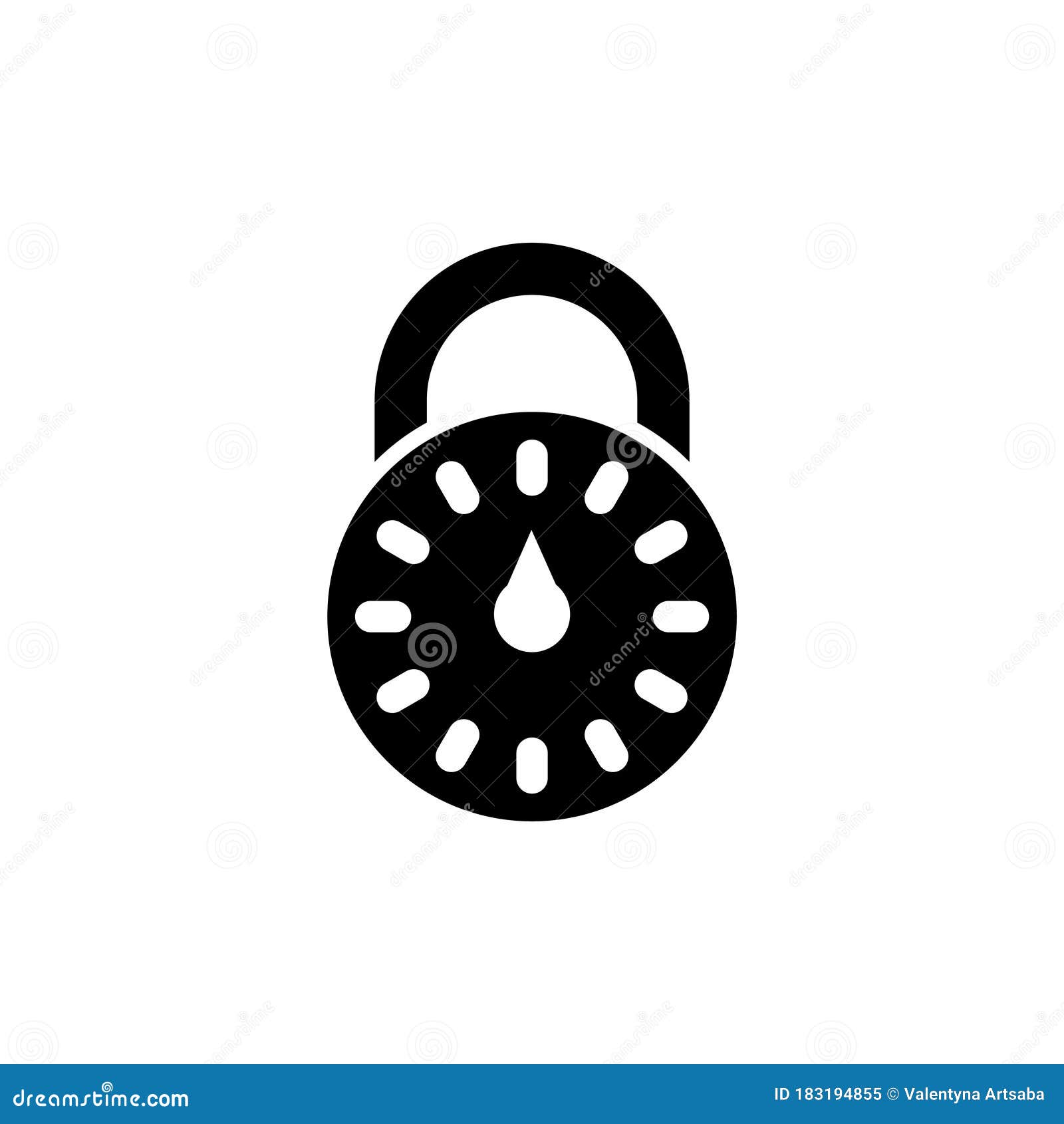 Combination Lock, Password Padlock Flat Vector Icon Stock Illustration ...