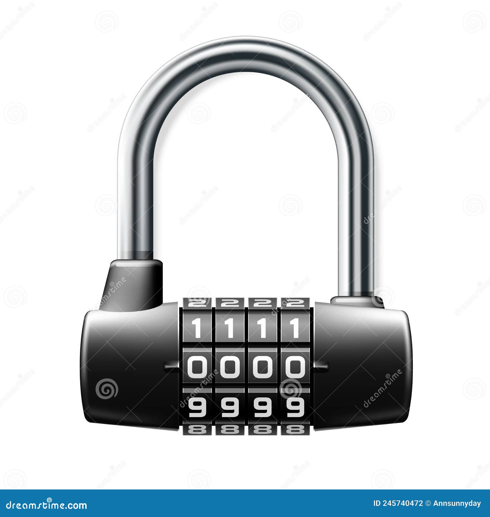 Combination Lock, School Locker Room Code Padlock Icon, Keyless ...