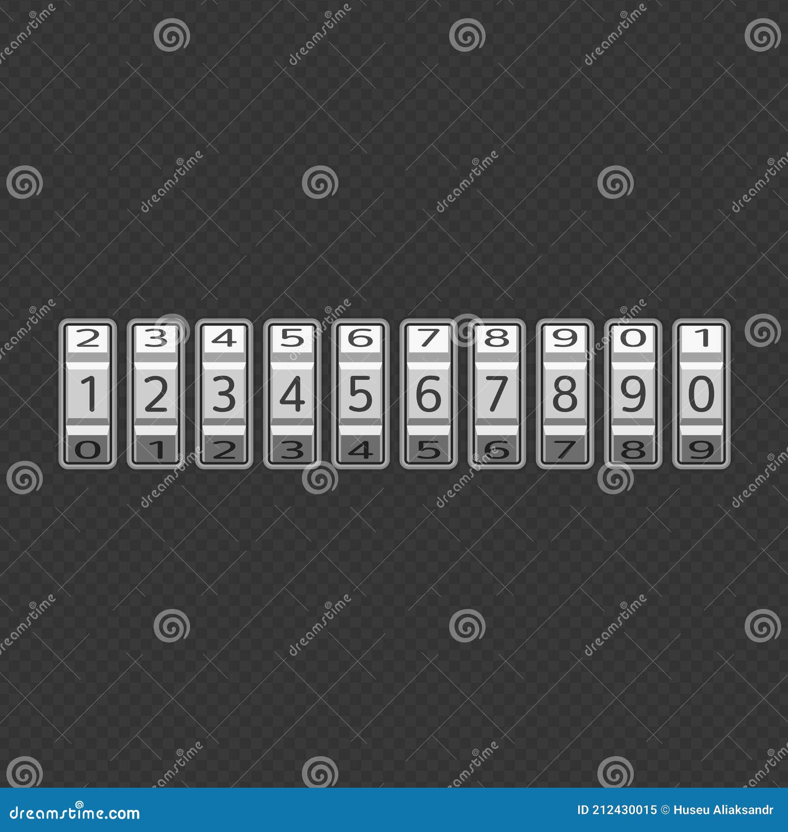 Combination lock set. stock vector. Illustration of safe - 212430015