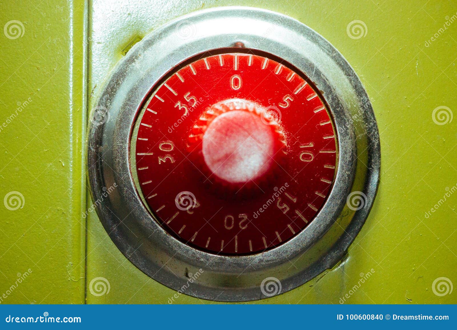 Combination Lock on a Toy Safe Close Up Stock Photo - Image of green ...
