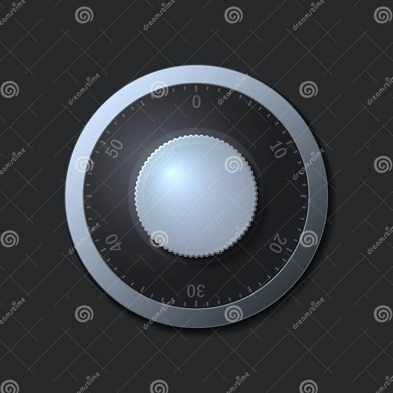 Combination Lock Wheel on Dark Background. Vector Stock Vector ...