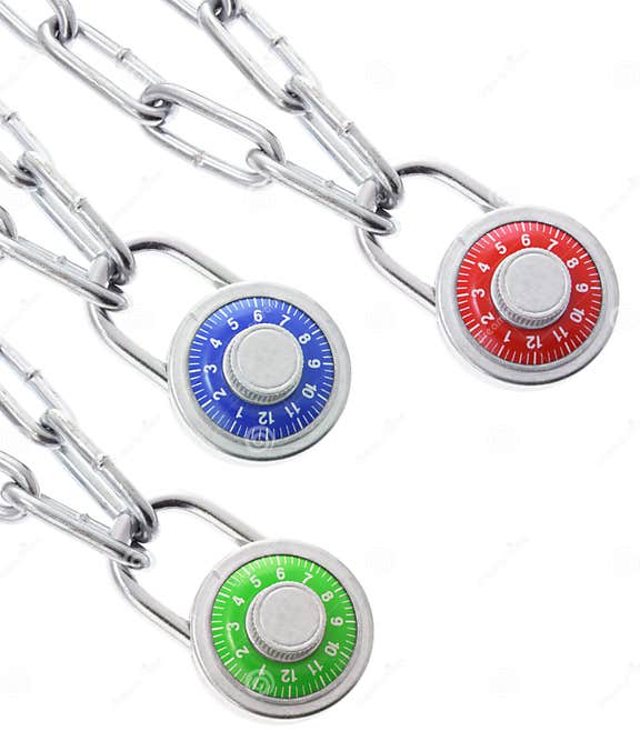 Combination Locks and Chains Stock Photo - Image of locks, protection ...