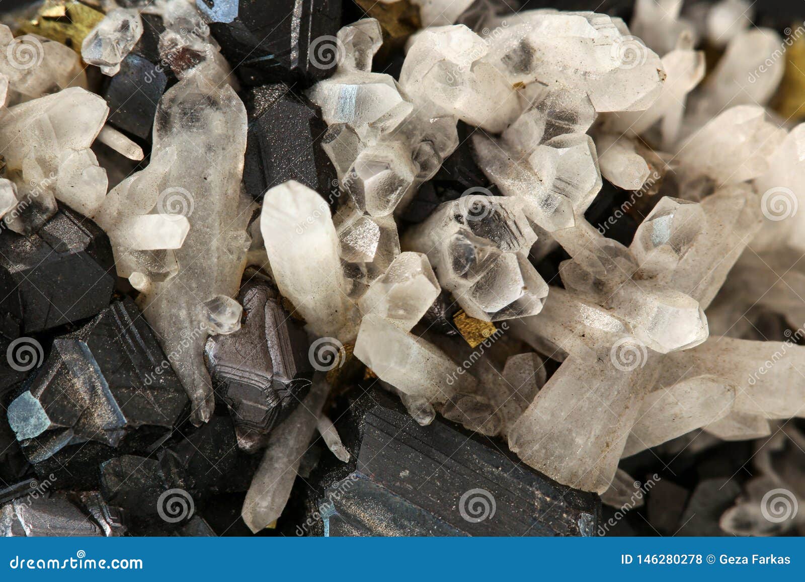 Combination of Magnetite and Quartz Crystals Stock Photo - Image of ...