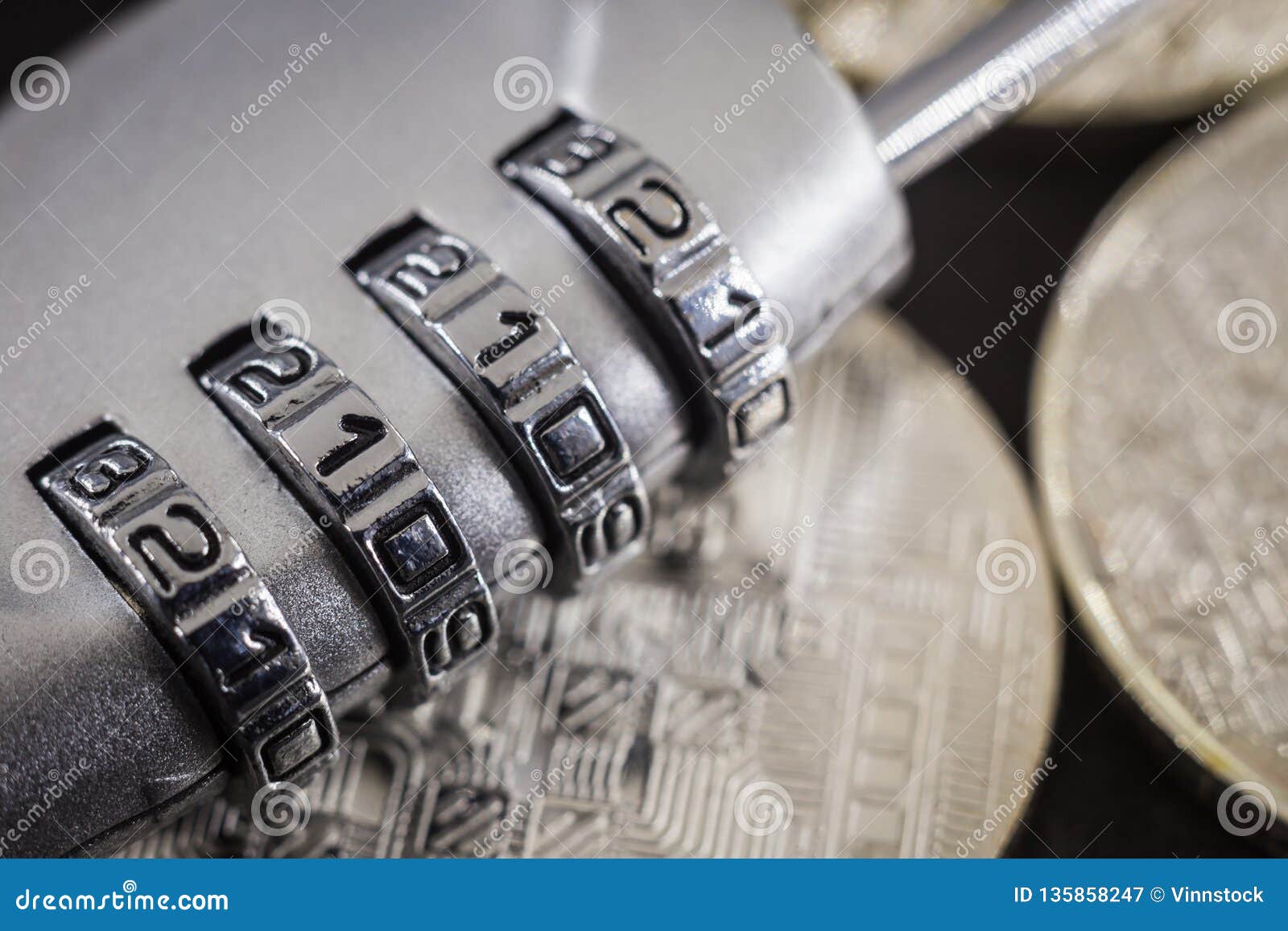 Combination Pad Lock Password Access for Security Encryption Stock ...