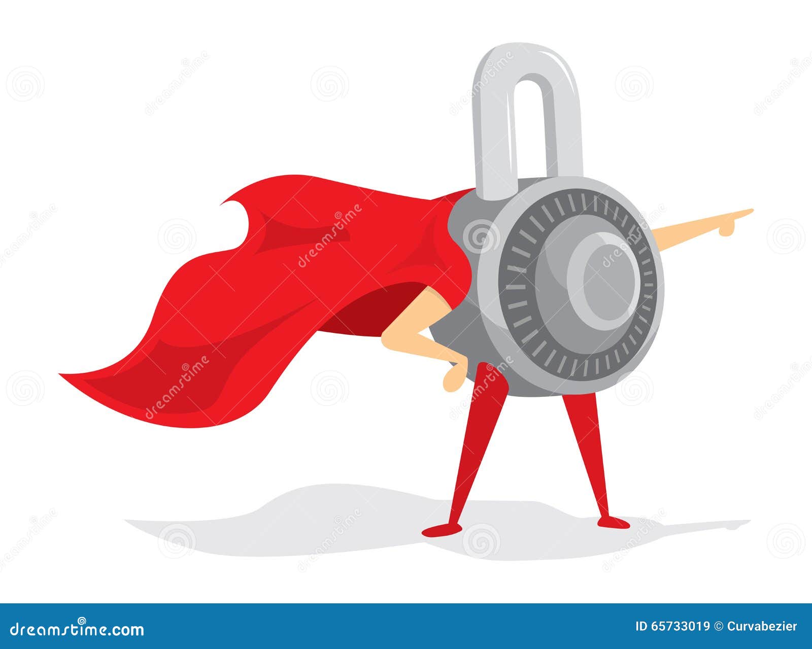 Combination Padlock As Security Super Hero Lock Stock Vector ...