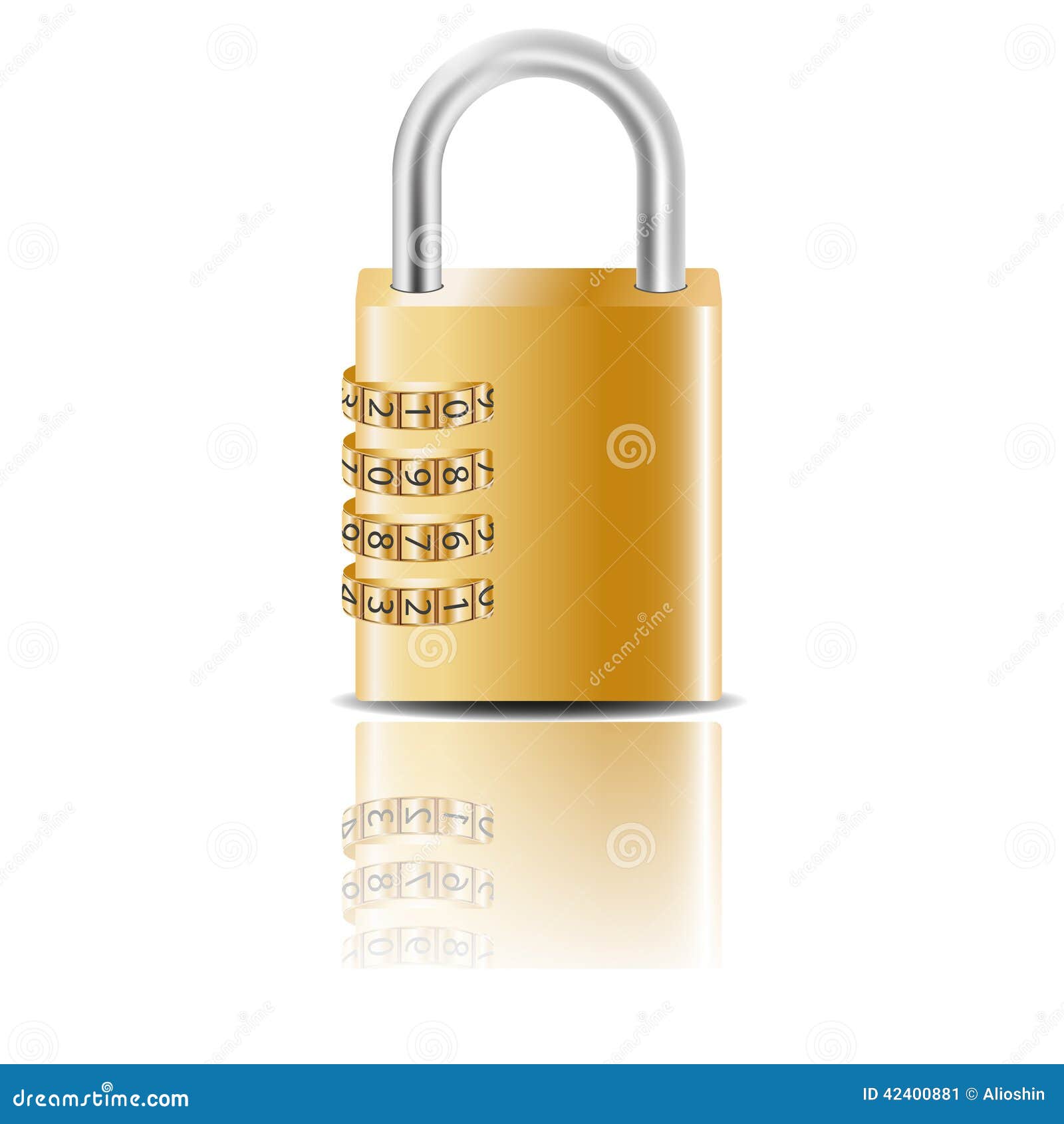 Combination padlock stock vector. Illustration of objects - 42400881