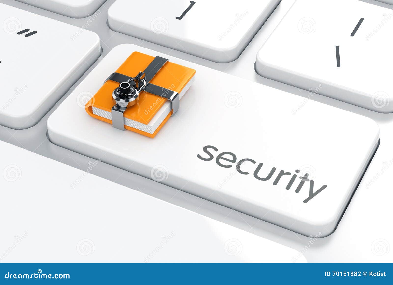 Combination Padlock with Yellow Computer Folder on the Computer Stock ...