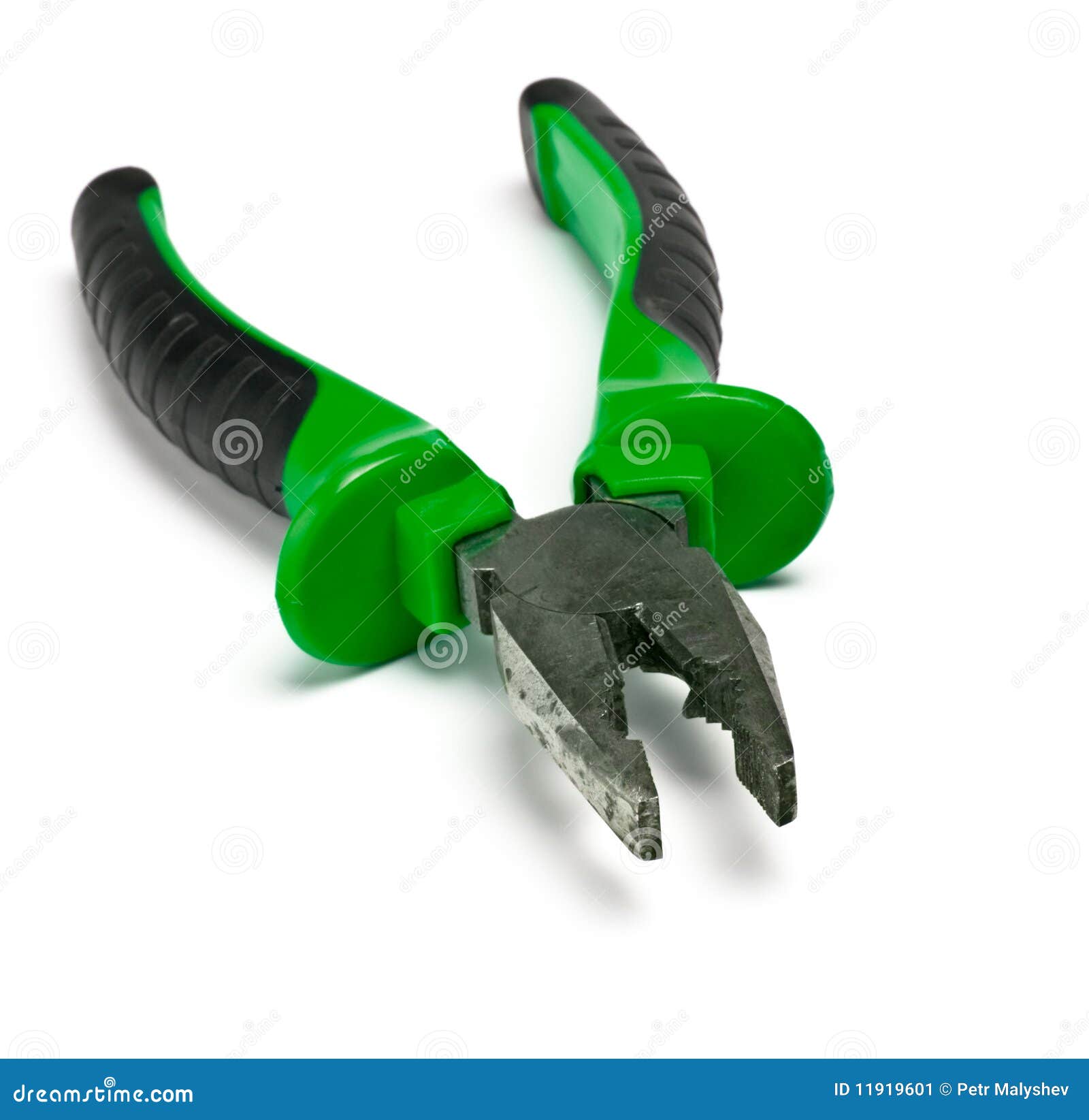 Combination Pliers with Green Handle Stock Image - Image of grey ...