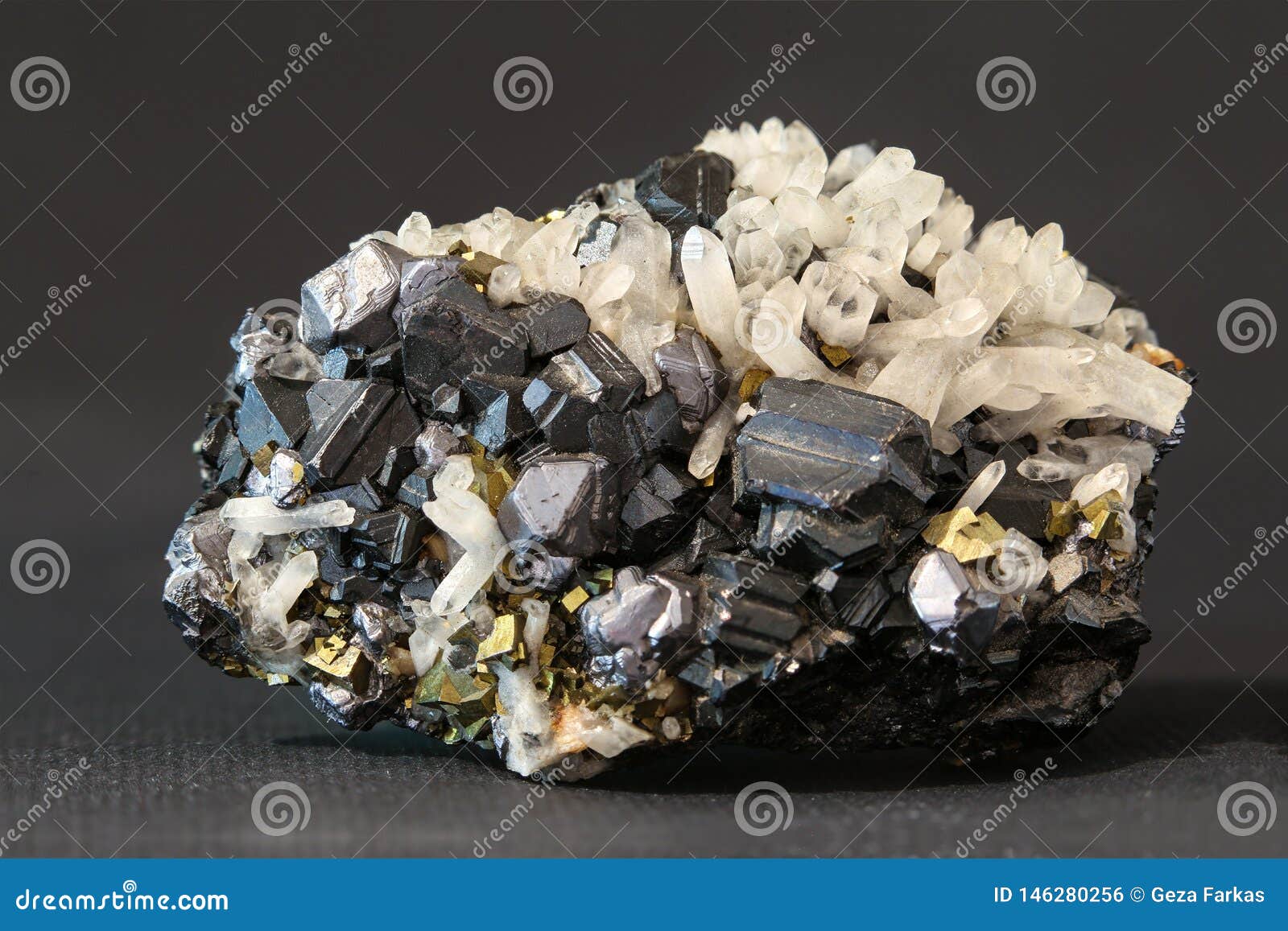Combination of Quartz Magnetite and Pyrite Crystal Stock Photo - Image ...