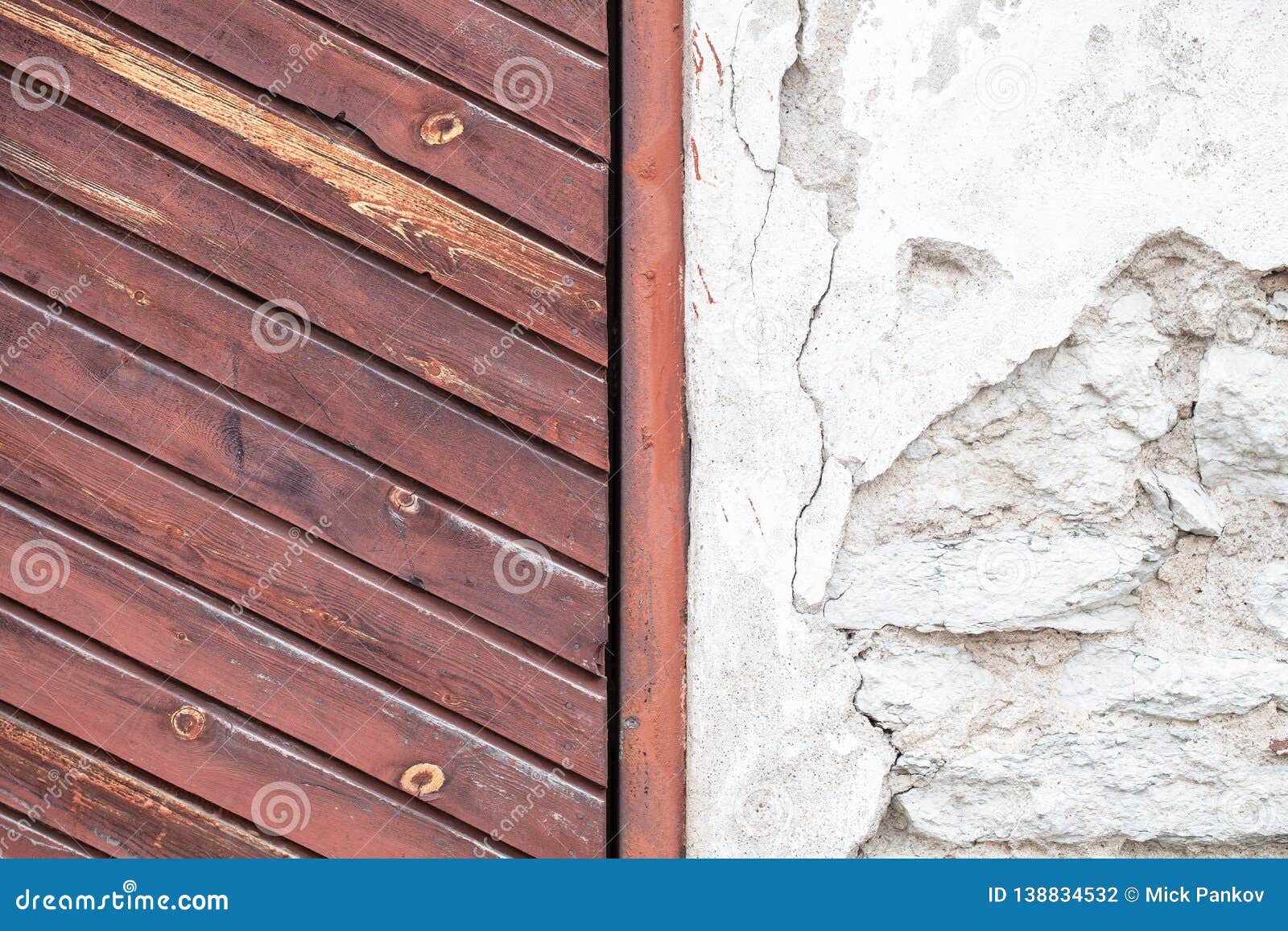 Combination of Real Old Wood and Stone Surfaces Stock Photo - Image of ...