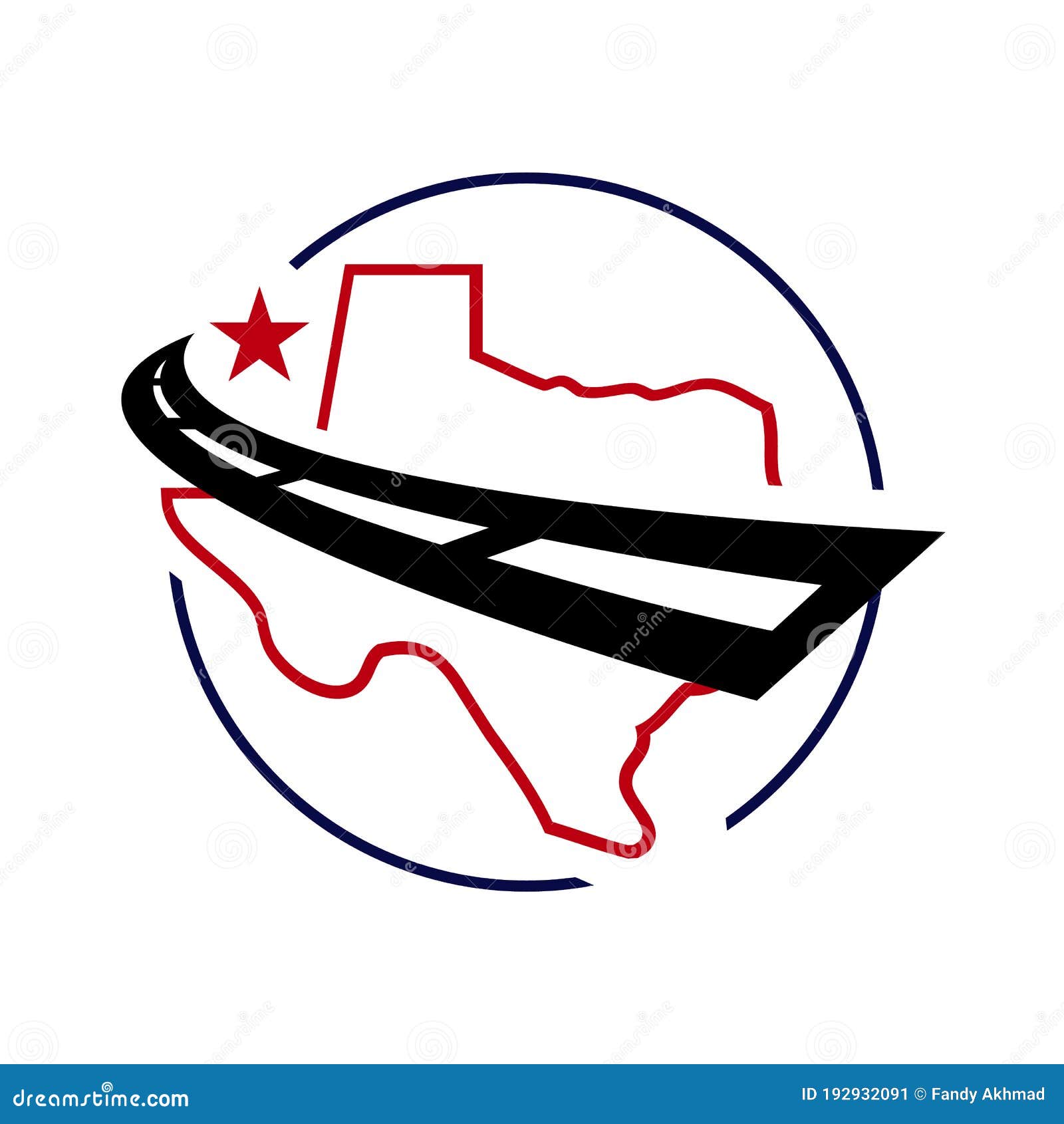 Combination of Road Icon and Texas Map Logo Vector Element Illustration ...