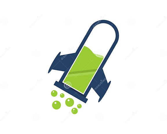 Combination Rocket Launch with Laboratory Test Tube Stock Vector ...