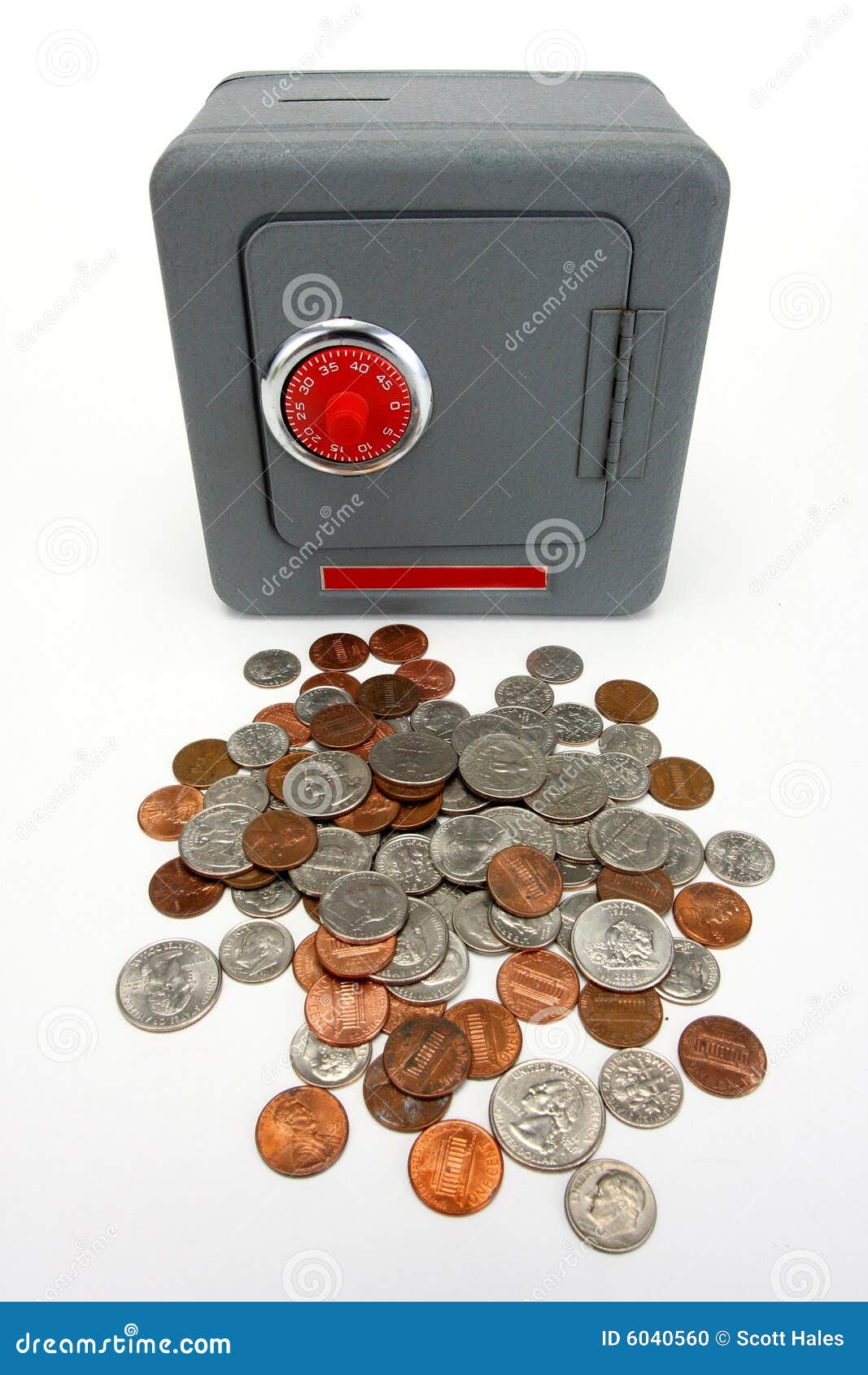 Combination Safe with Coins Stock Photo - Image of earn, financial: 6040560