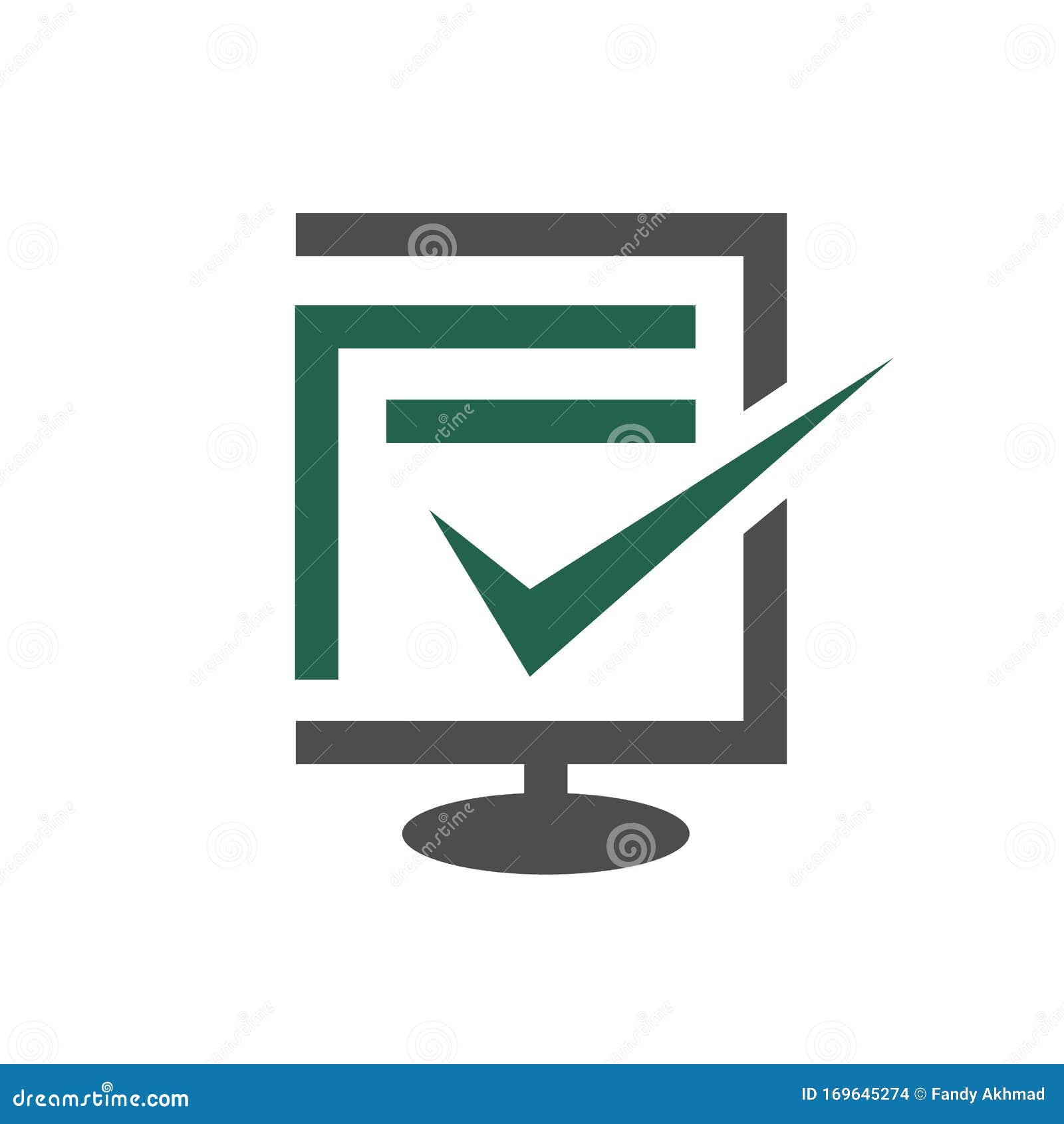 Combination of Screen and Check Mark for Online Questionnaire Logo ...