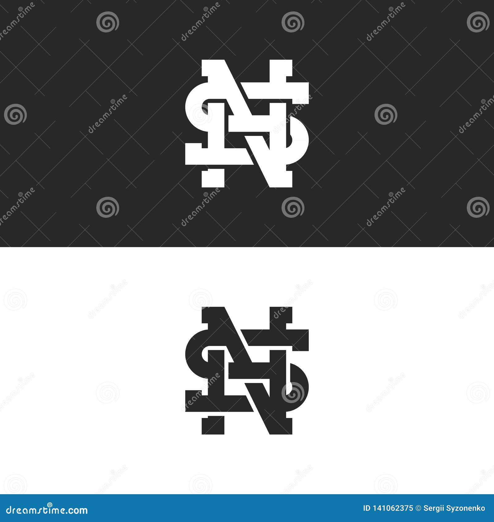 Combination SN Or NS Logo Letters Hipster Monogram, Overlapping Weaving ... Combination SN Or NS Logo Letters Hipster Monogram, Overlapping Weaving ...