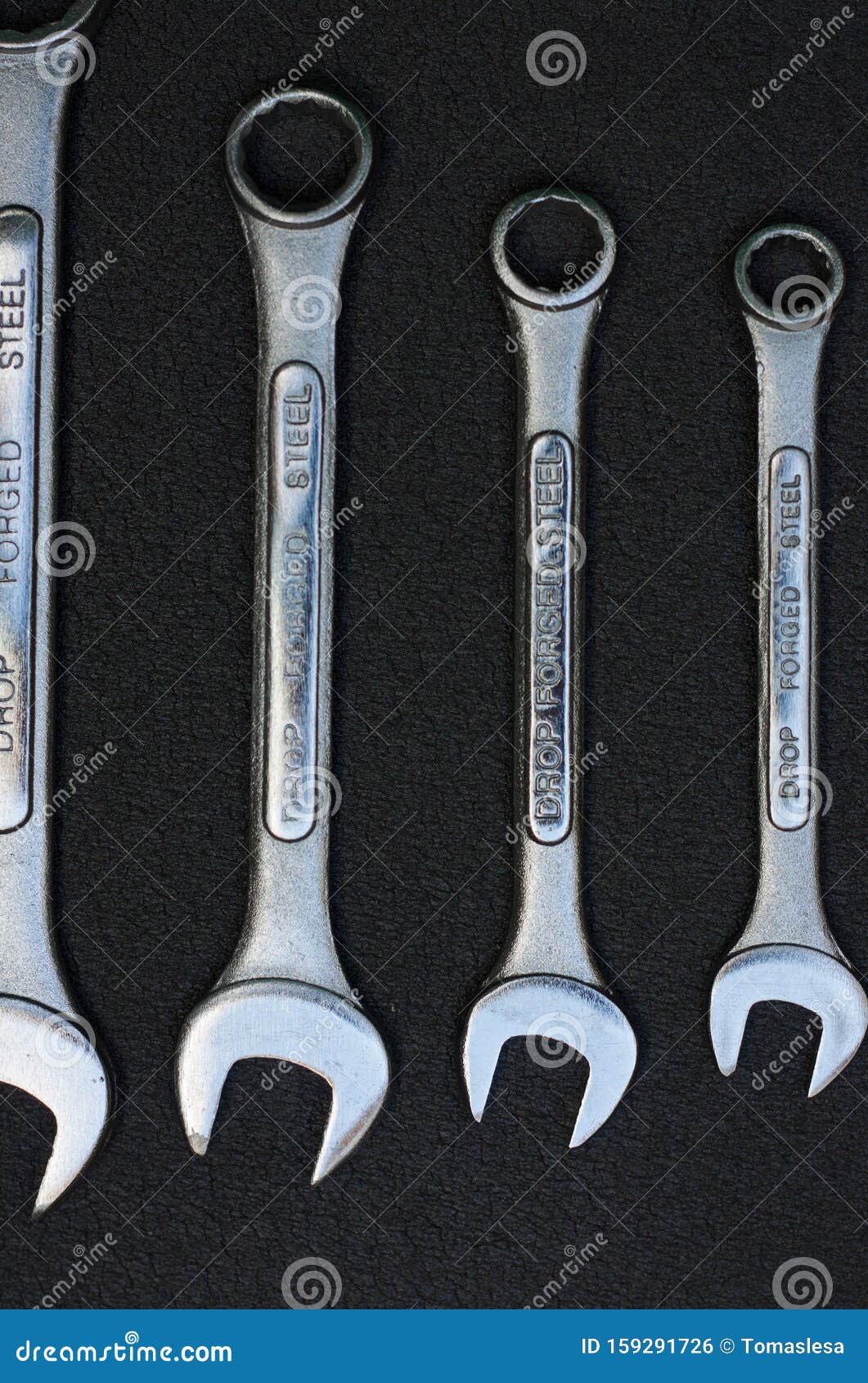 Combination Spanners with Open and Ring End Stock Photo - Image of ...