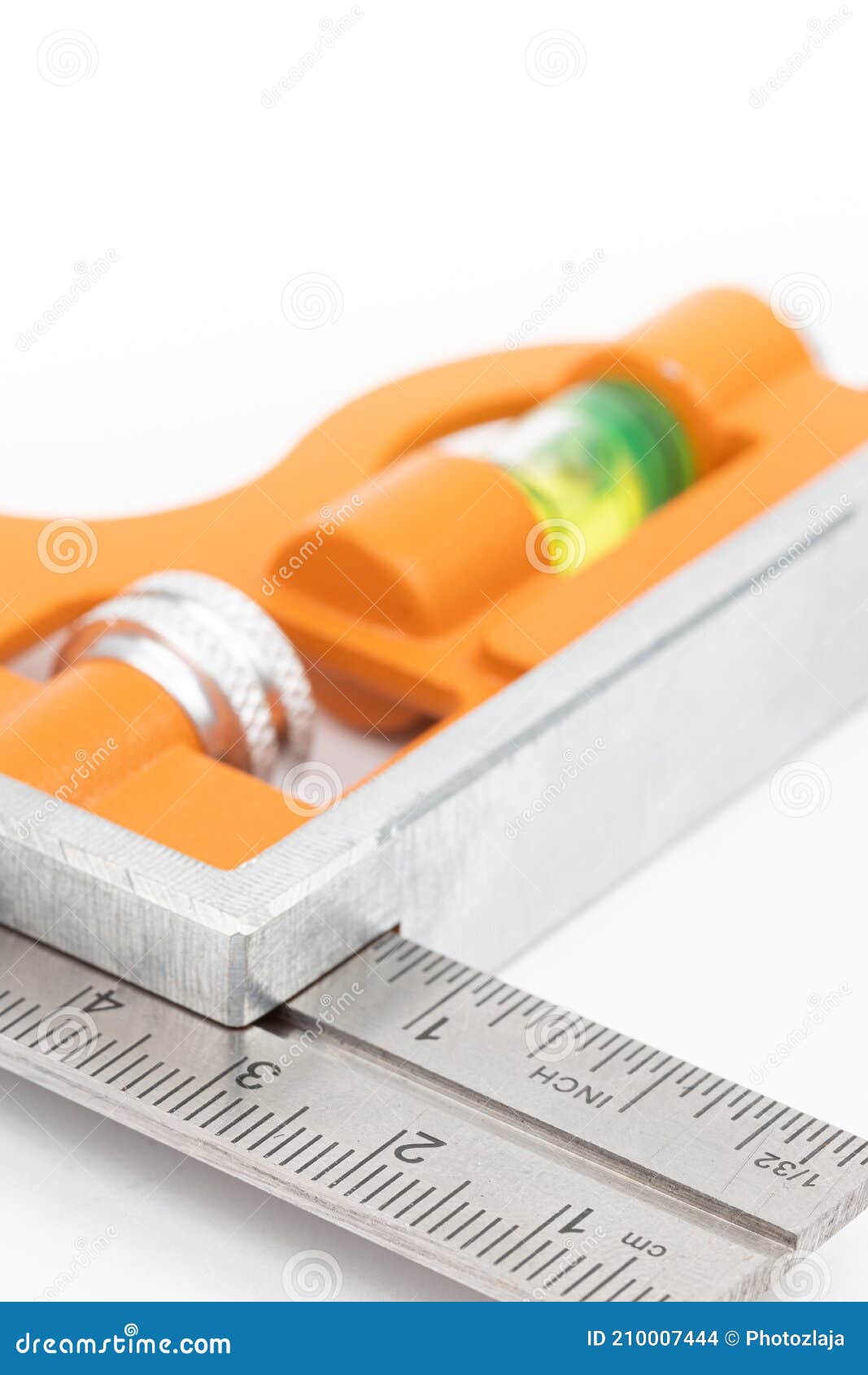 Combination Square Tool Isolated Above White Background Stock Photo ...