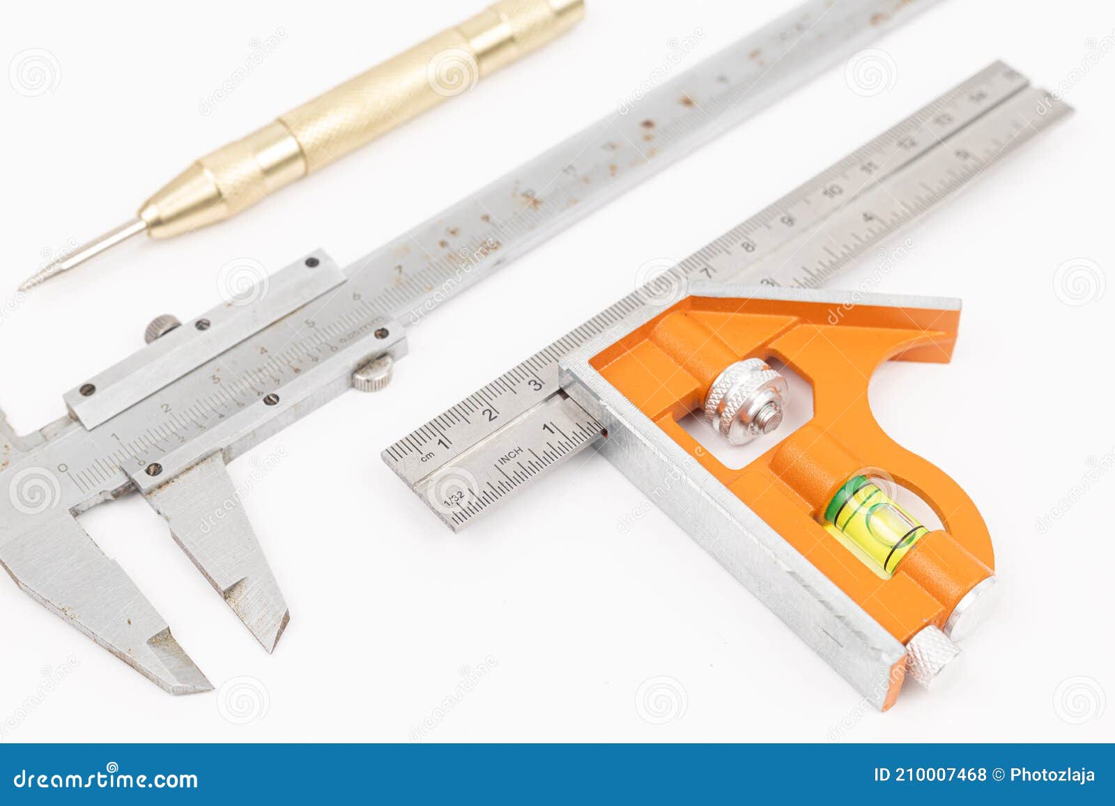 Combination Square Tool Isolated Above White Background Stock Photo ...