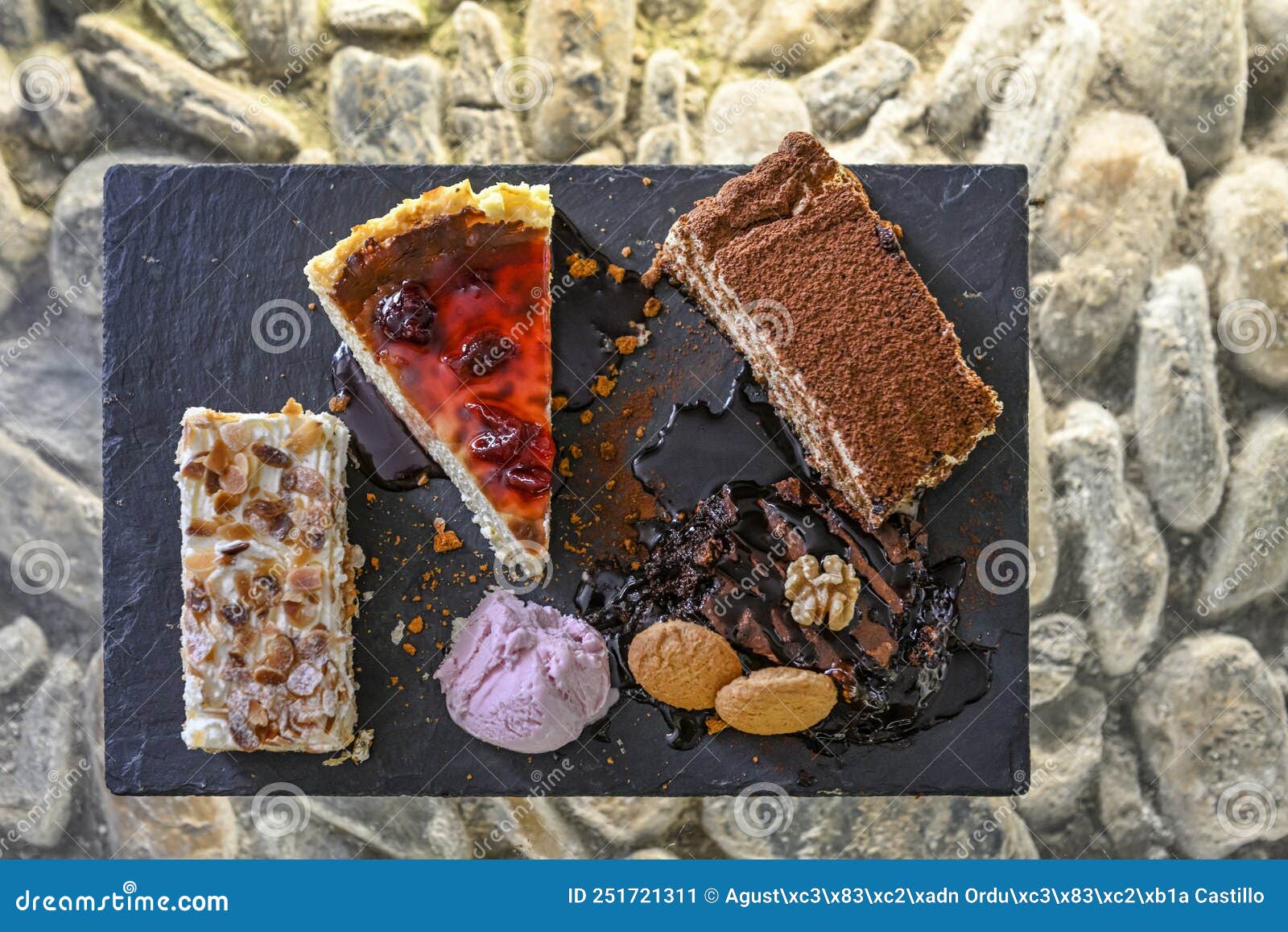 Combination of Sweets, As a Dessert in a Restaurant Stock Image - Image ...