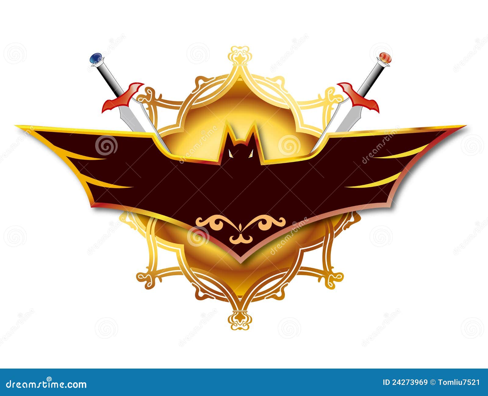 Combination of Sword and Bat Stock Vector - Illustration of scroll ...