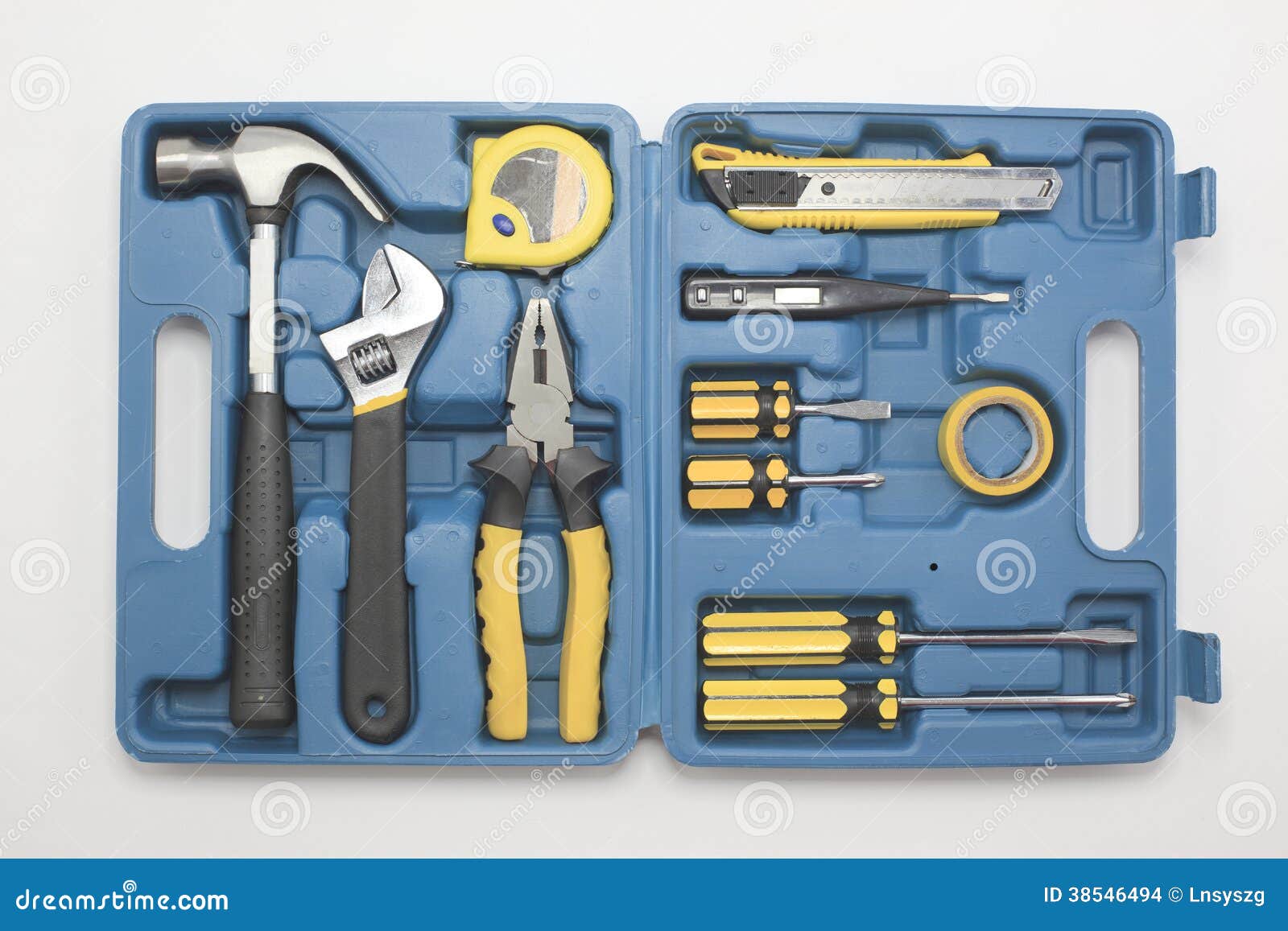 Combination of Tools in the Box Stock Photo - Image of orderly, metals ...